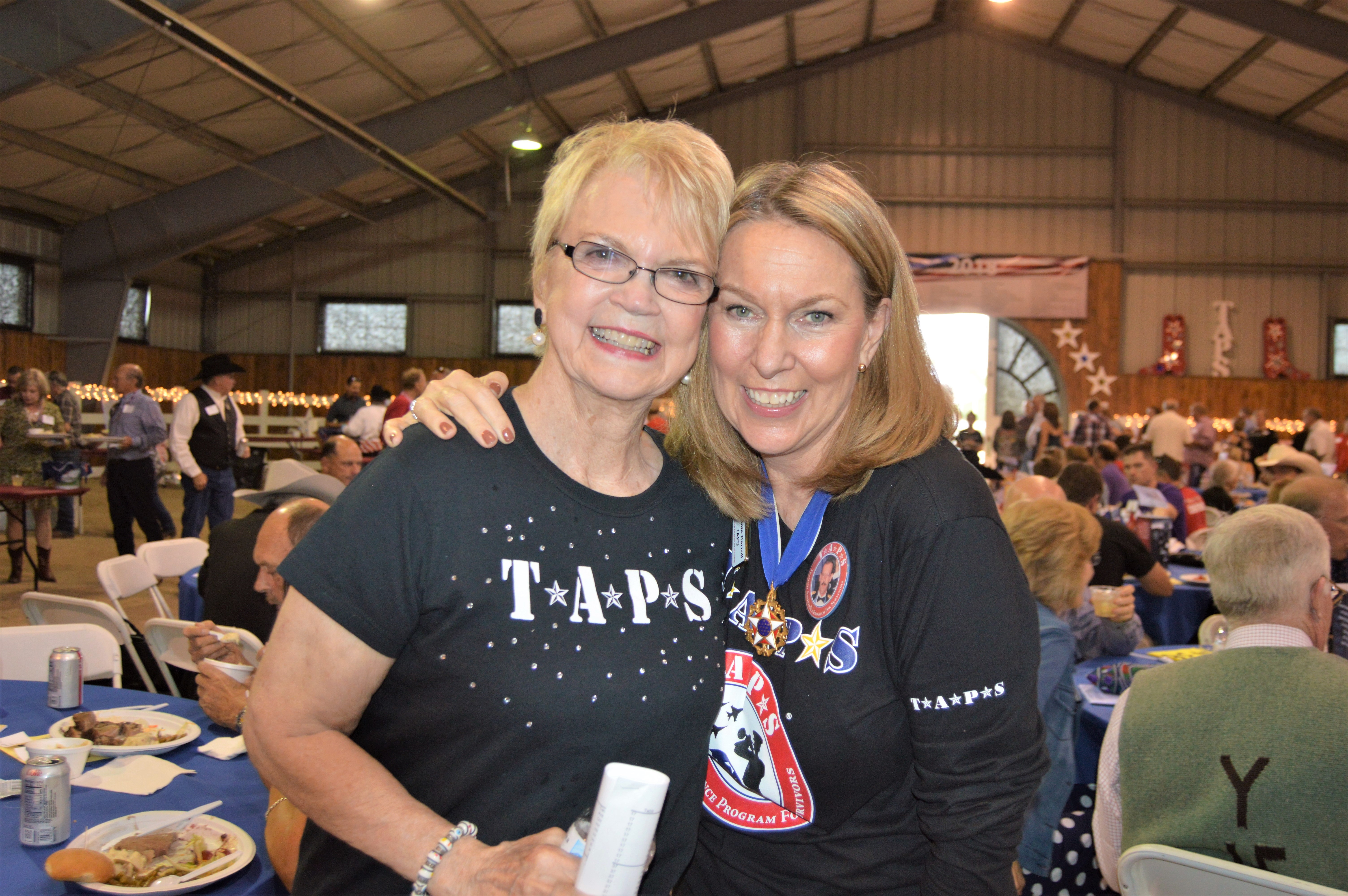 Event co-director Lynne Cottrell (left) and Bonnie Carroll, TAPS founder