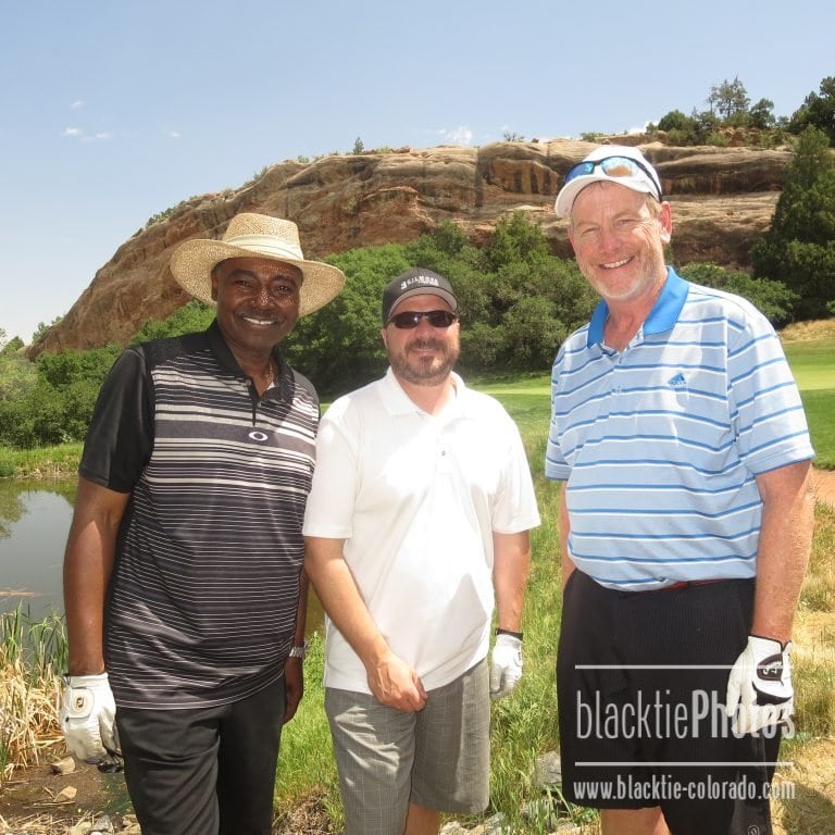 L to R: Davis Burl, Steve King, Trever Kregg (King is holding club for ...