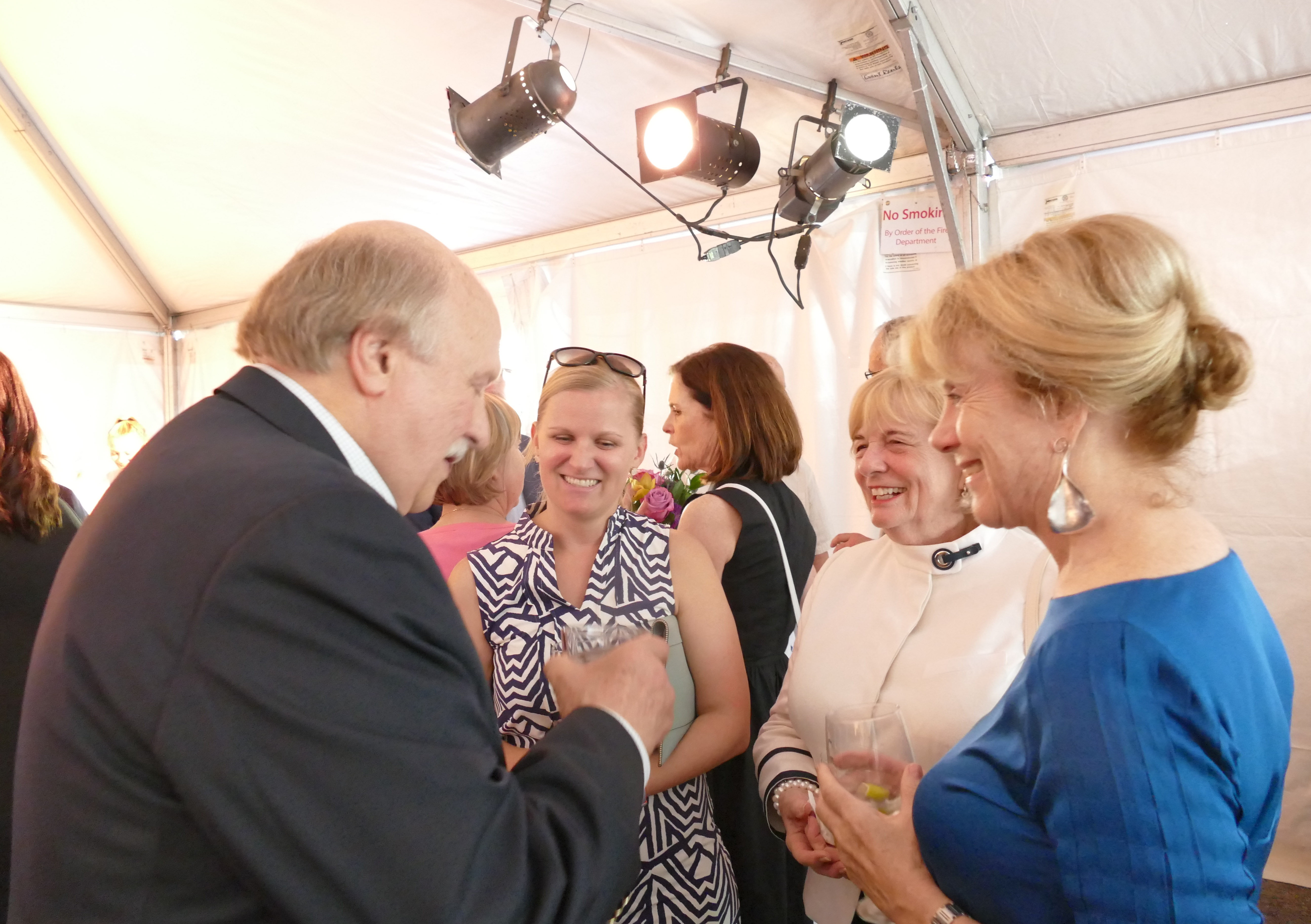 Mark Leonard chats with Sarah Stettner, her mom Sharon Martin and Susan ...