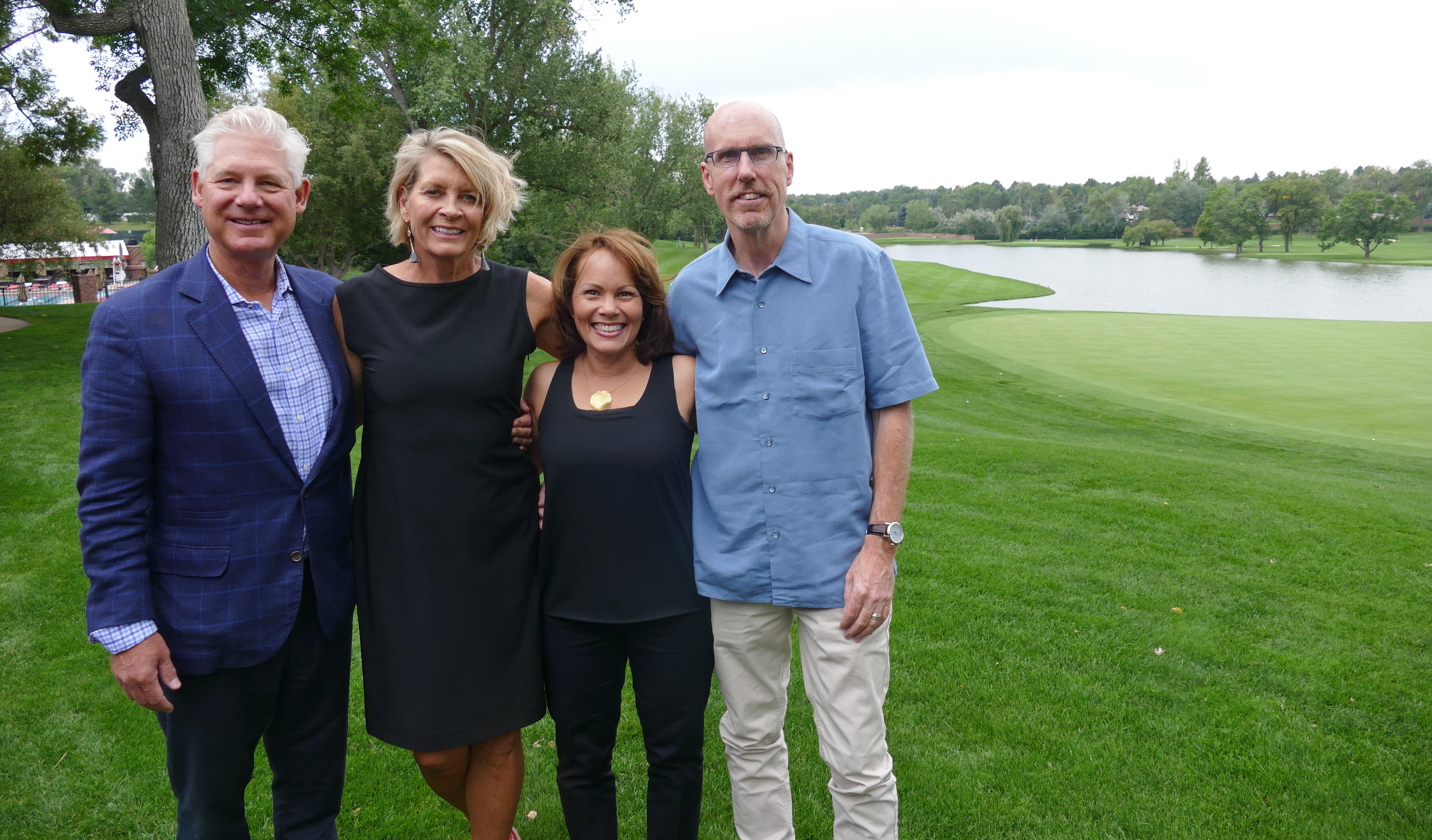 Tripp and Ann Kerr, left, and Jennifer and Thad Wharton