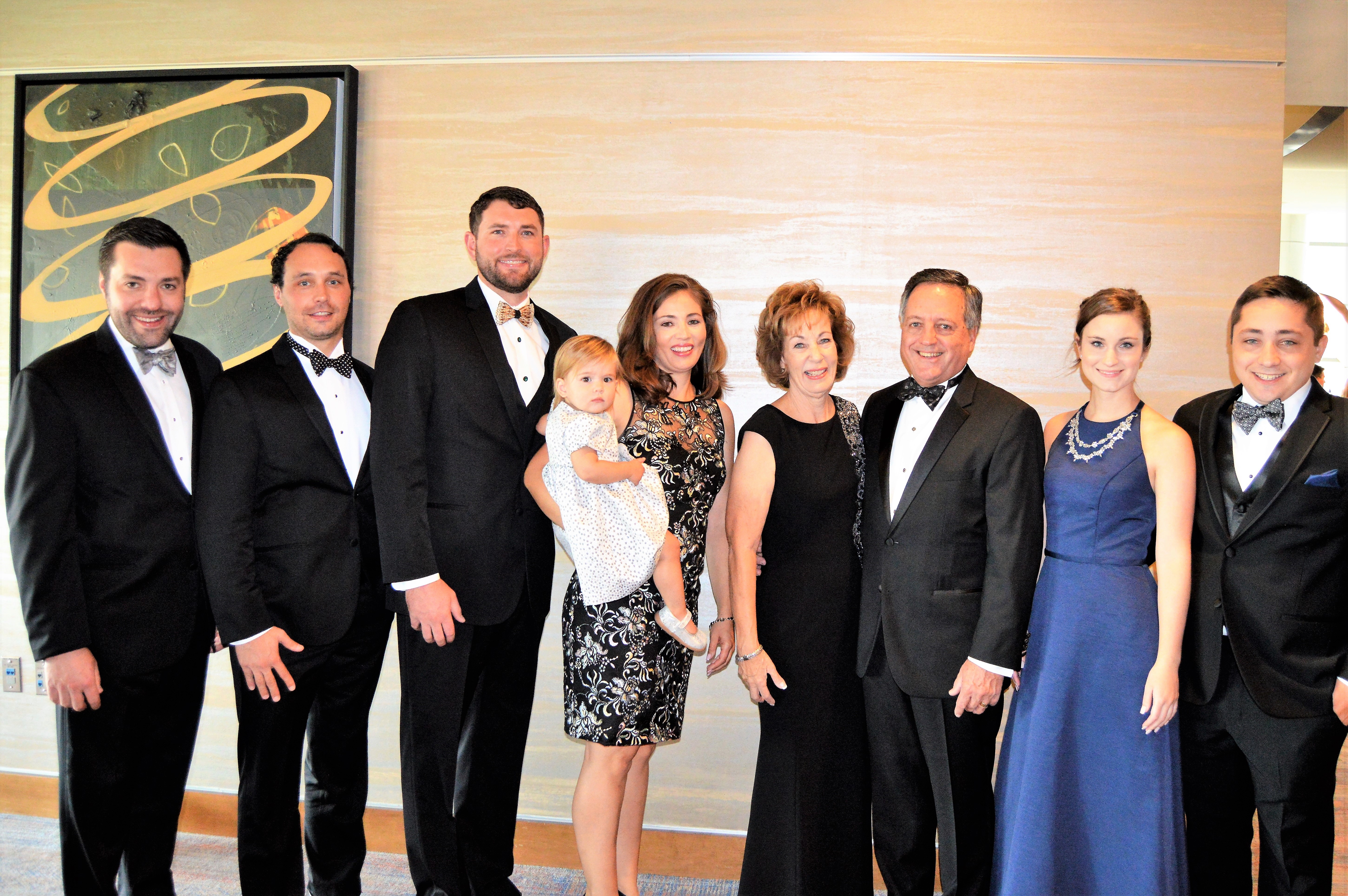Event co-hosts Bev and Bruce Wagner, with family and friends (l to r ...