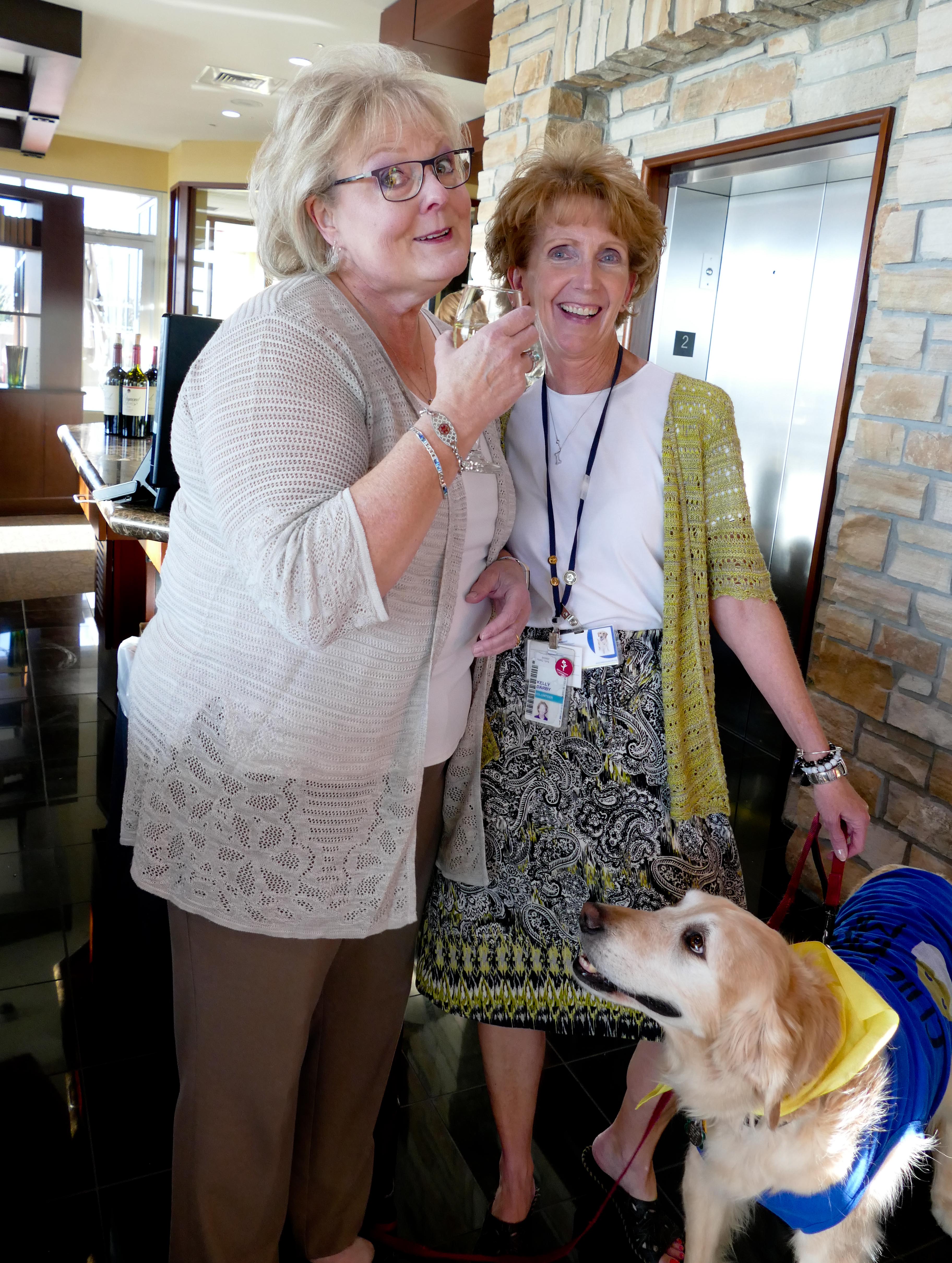 Dr. Sara Mark says hi to Darby Kelly and her Prescription Pet Cormac