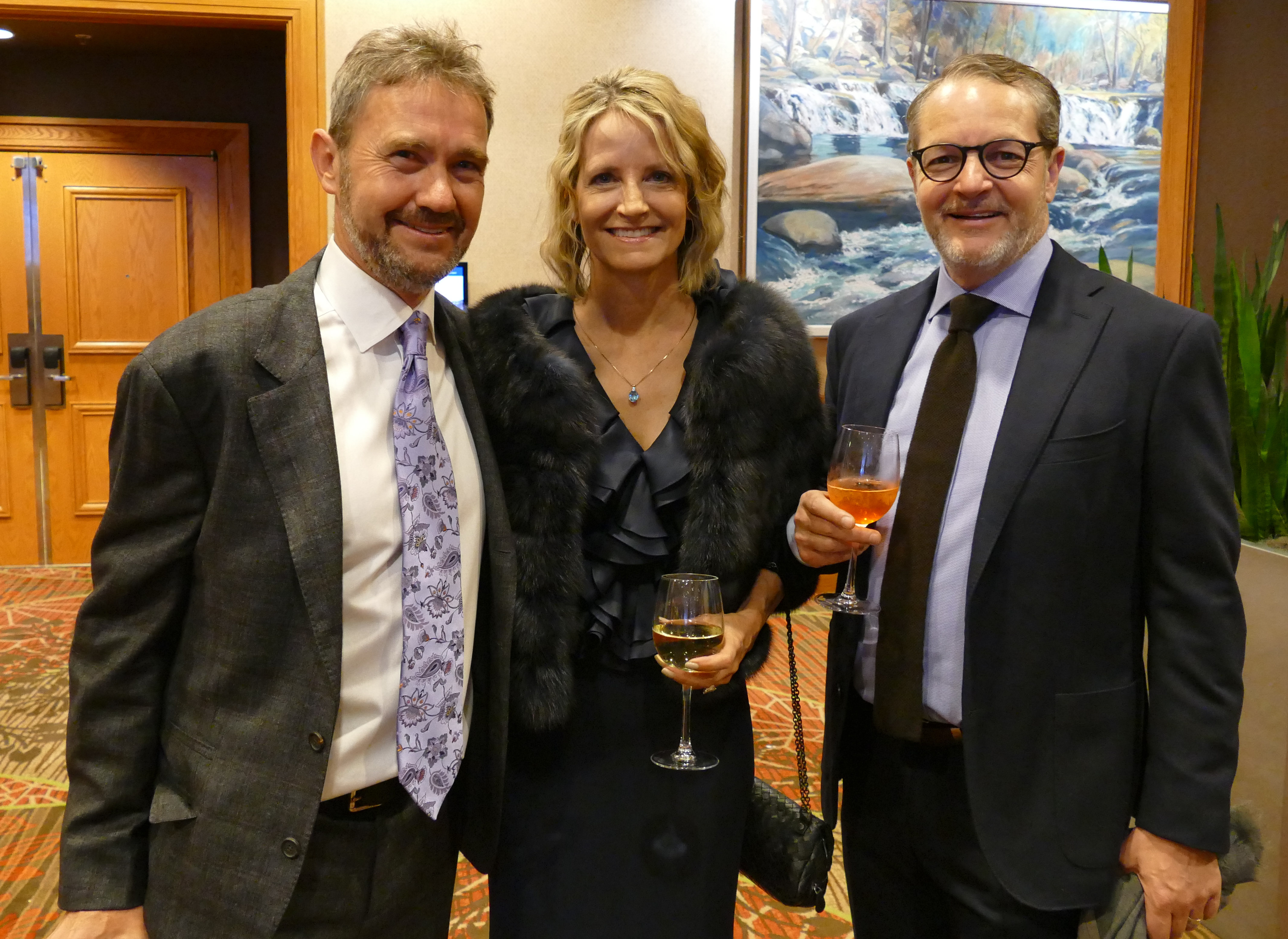 Tom Whitten, left, Ellen Bruss and Mark Falcone