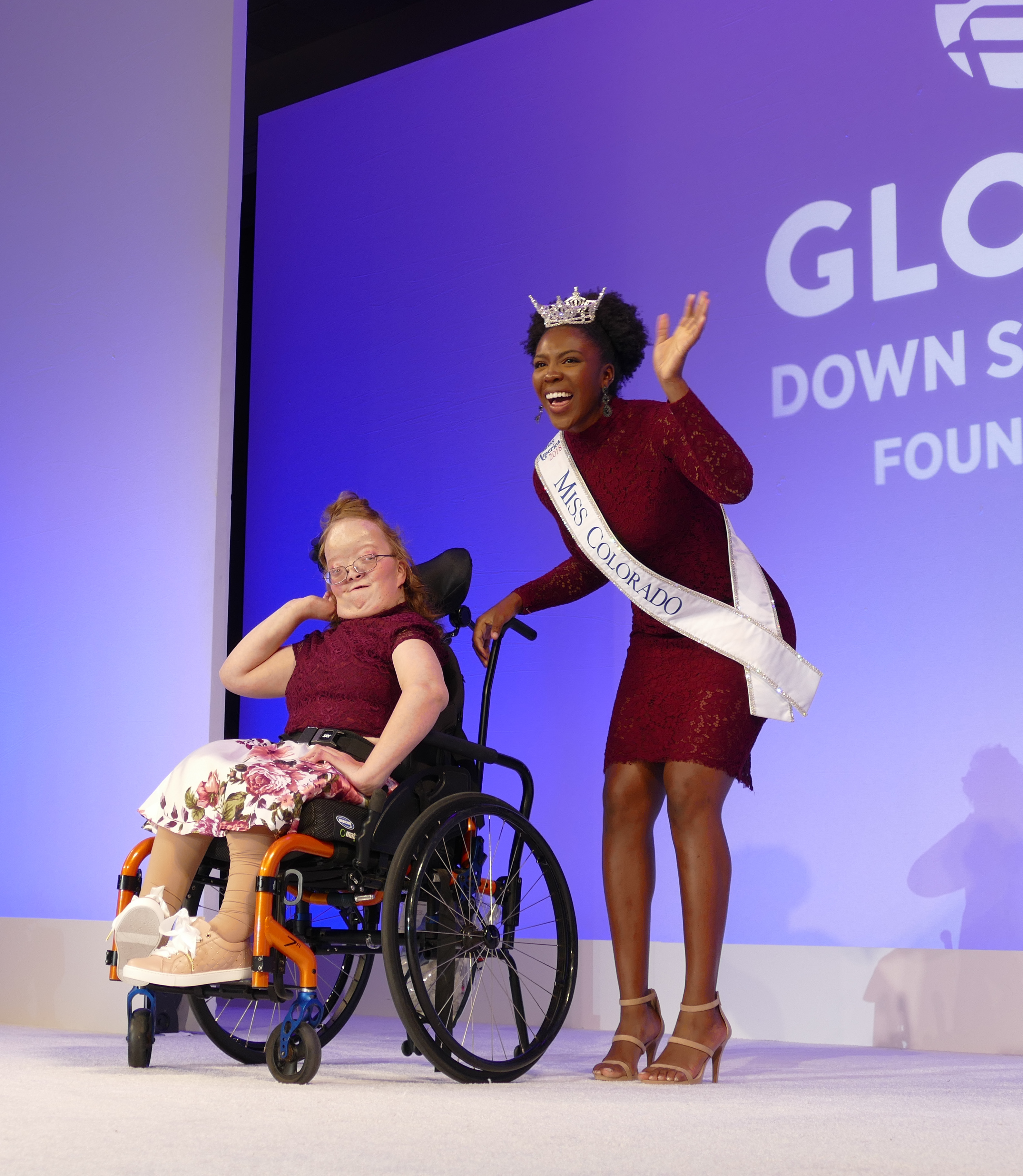 Alexandra Shankle is escorted by Miss Colorado, Ellery Jones