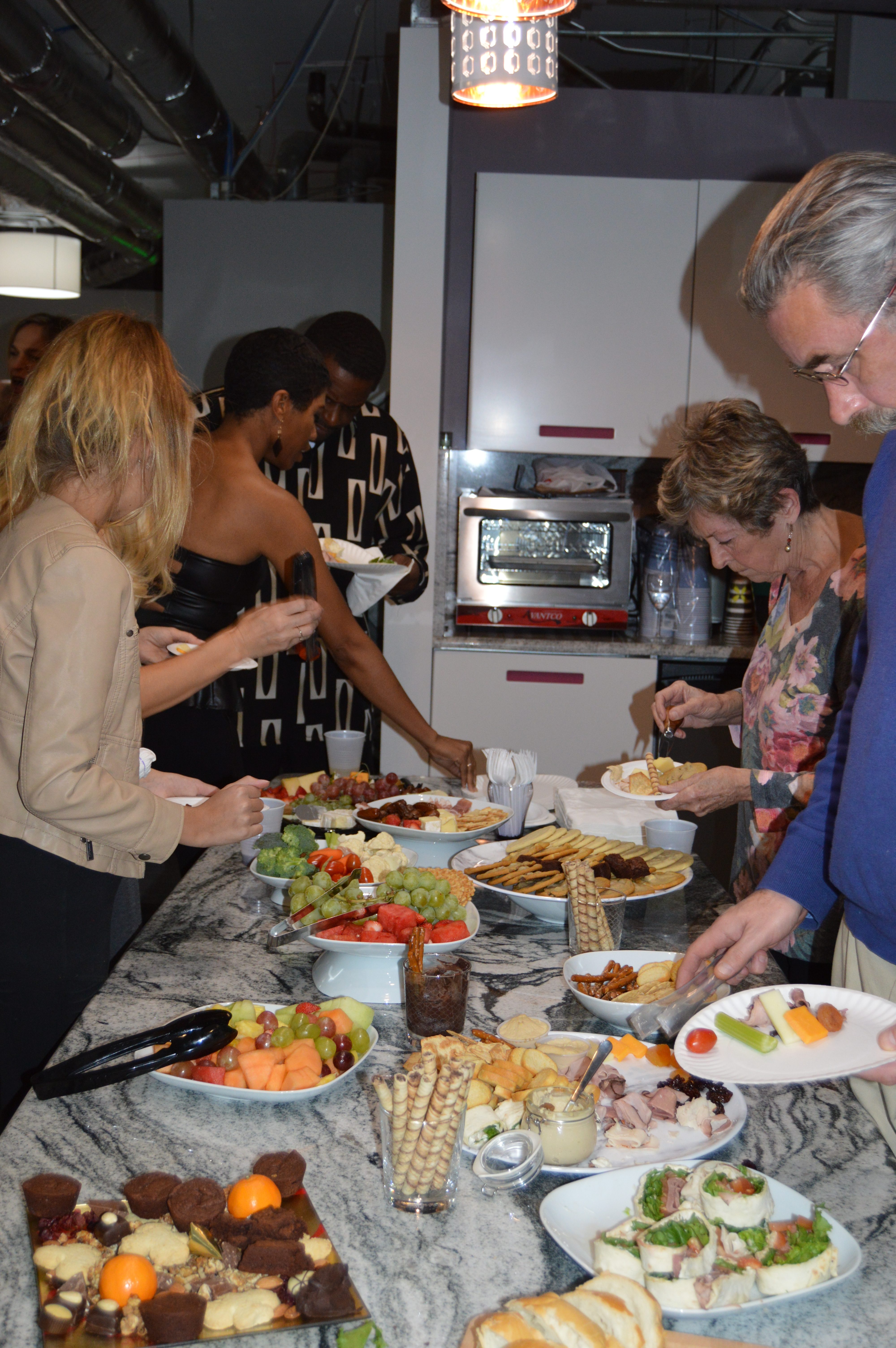 Guests enjoy a casual, tasty buffet.