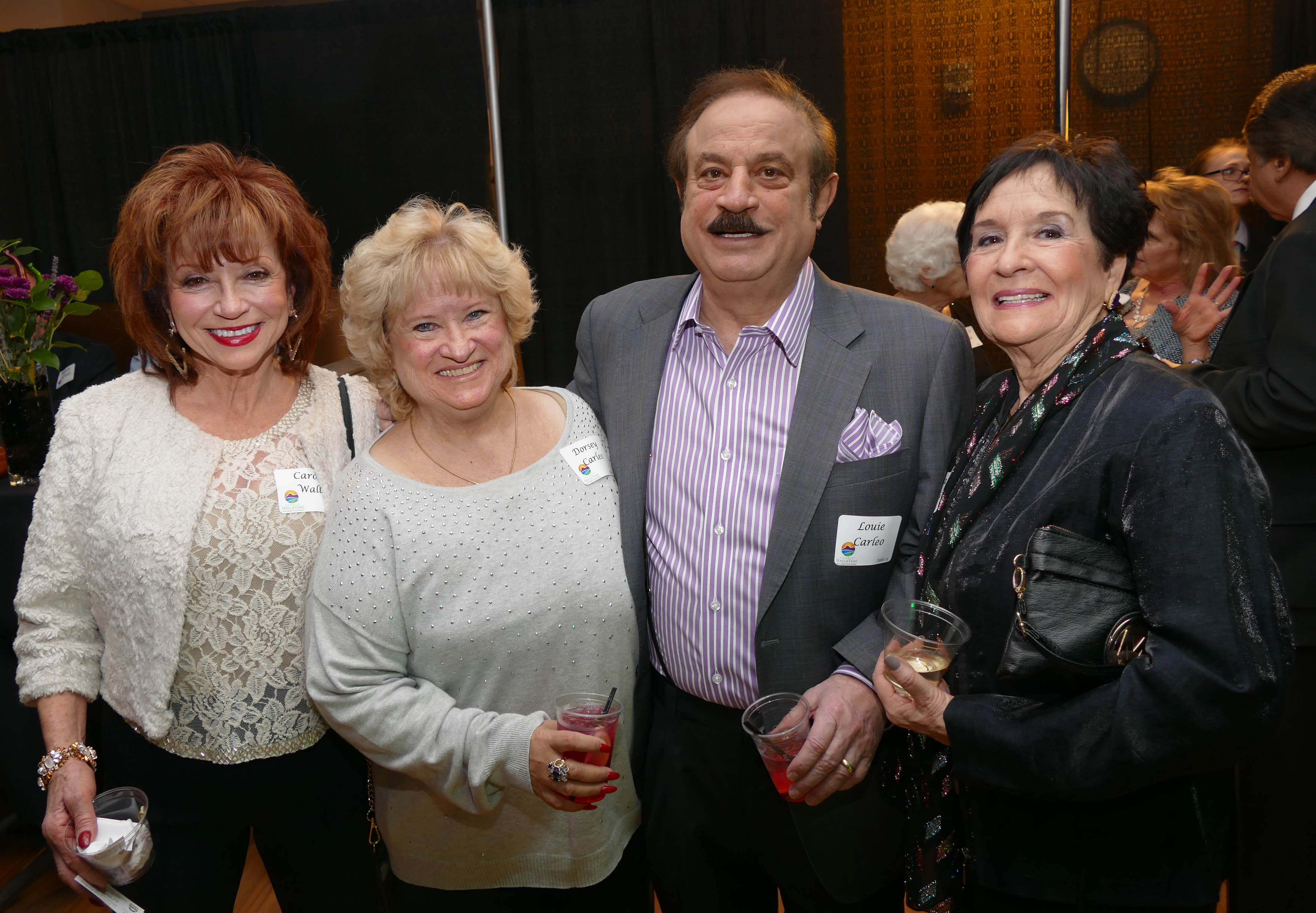 Carole Walls, left, Dorsey and Louie Carleo (HOF 2013), Barbara Fortino