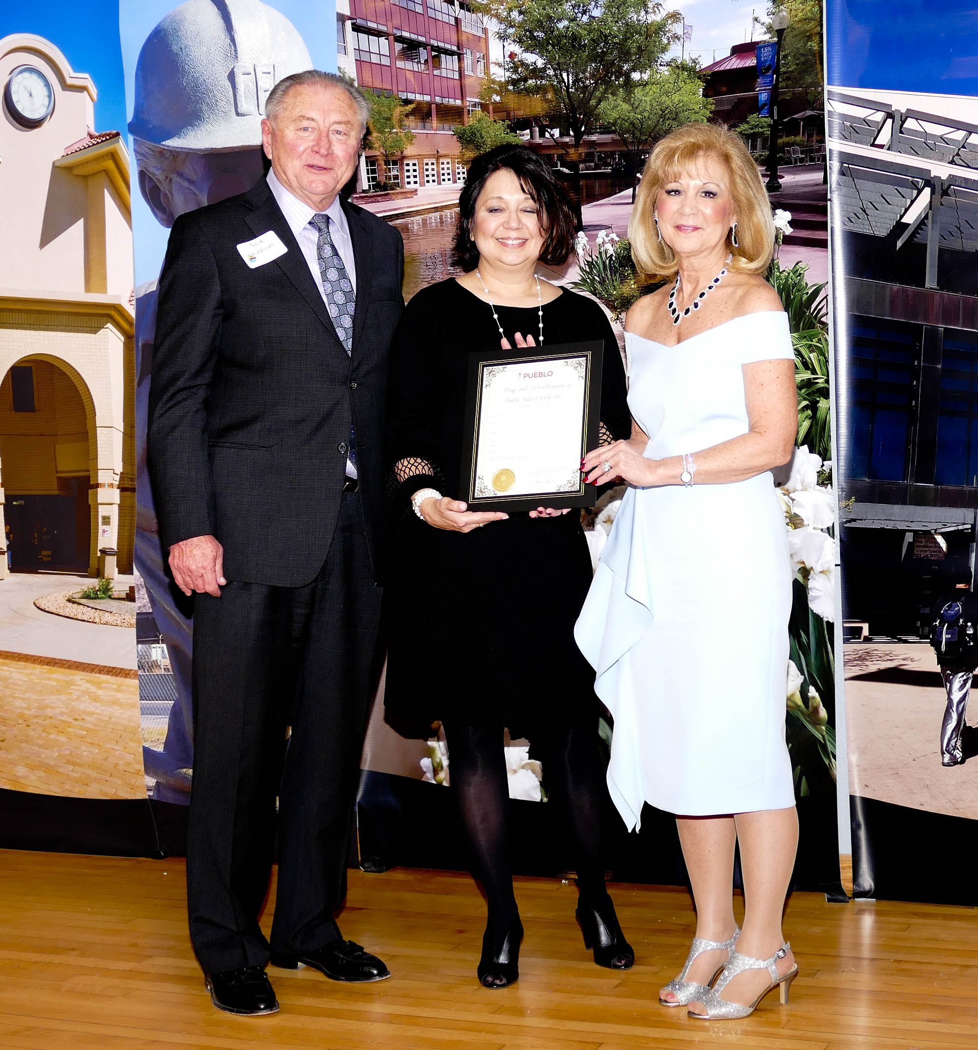 Mayor Nick Gradisar, Board Chair Theresa Dudley and PCC President Dr ...