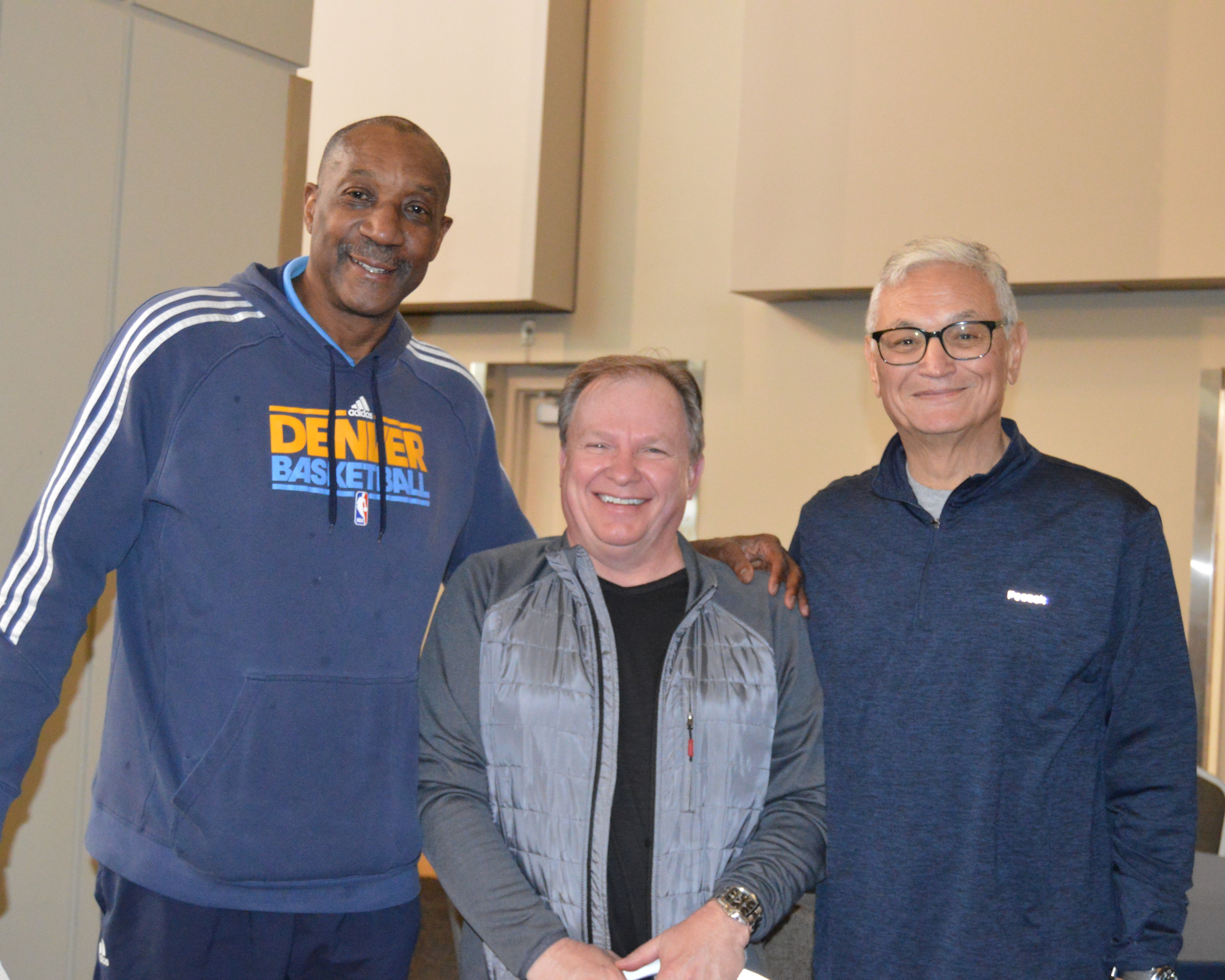 (l to r): Denver Nuggets great Walt Davis, Dave Grewe and Jim Martinez