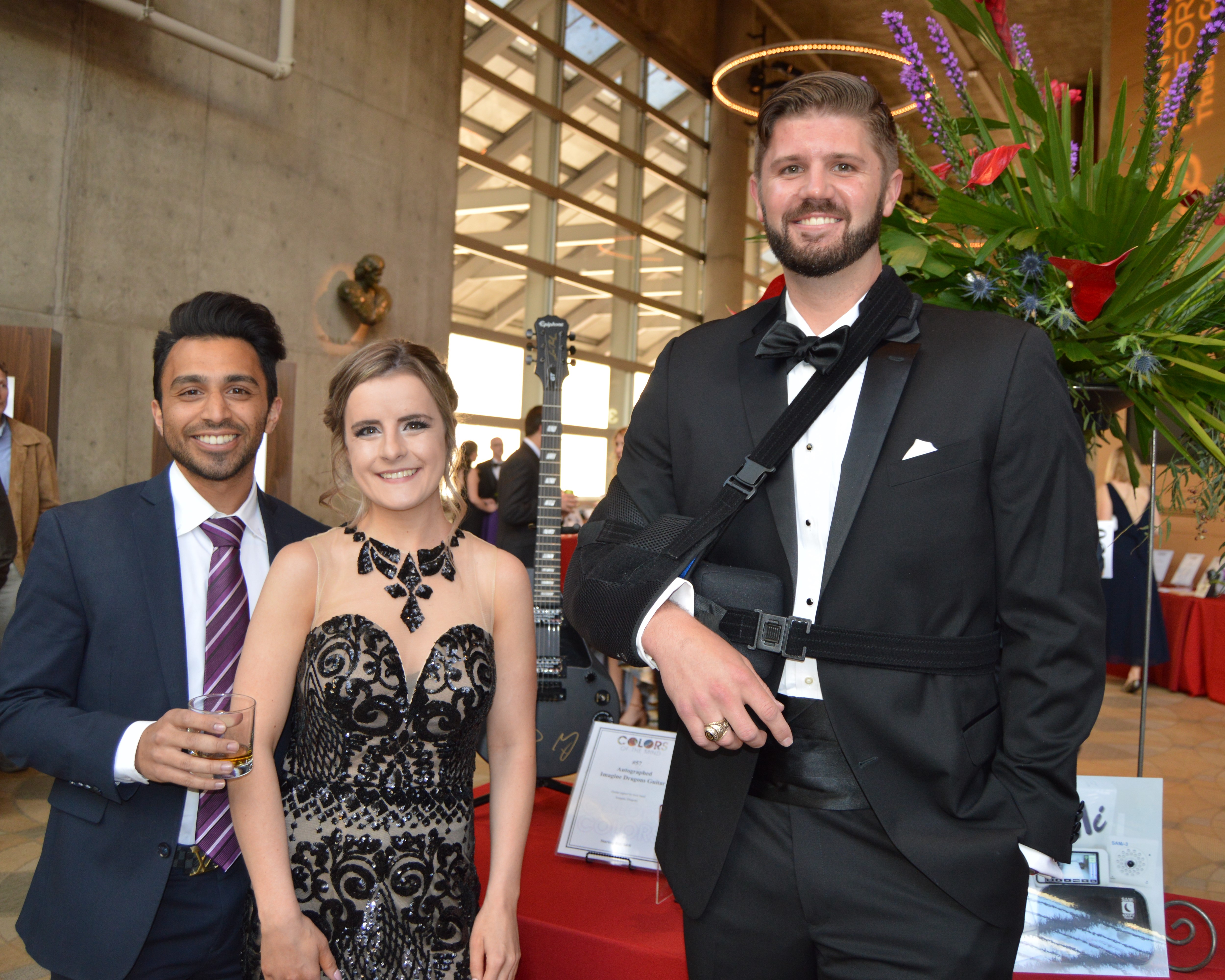 Sibin Stephen (left), Kayla Kramer and Kyle Bailey