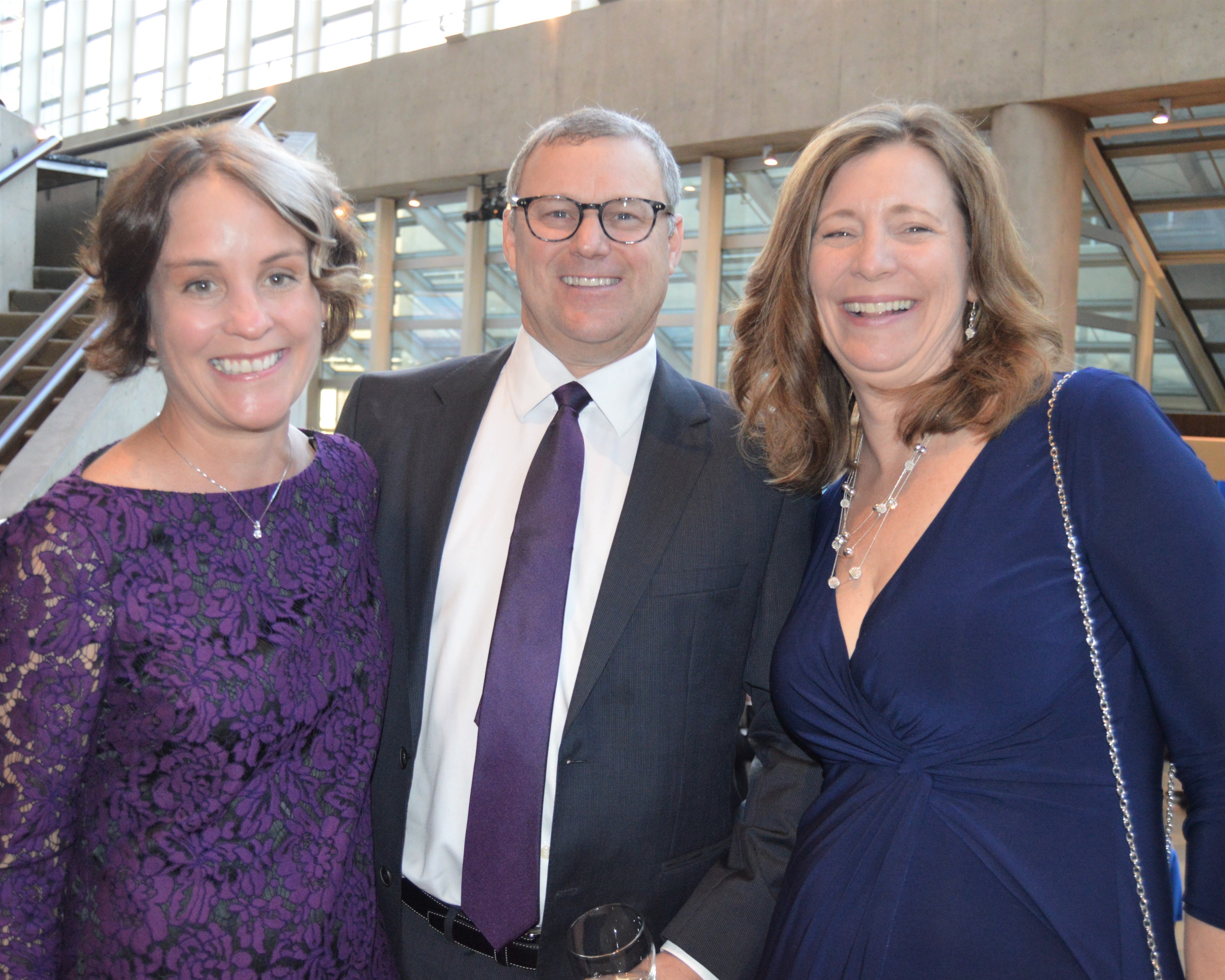 (l to r): Board member Sara Yerkey, Jim O'Keefe and board member ...