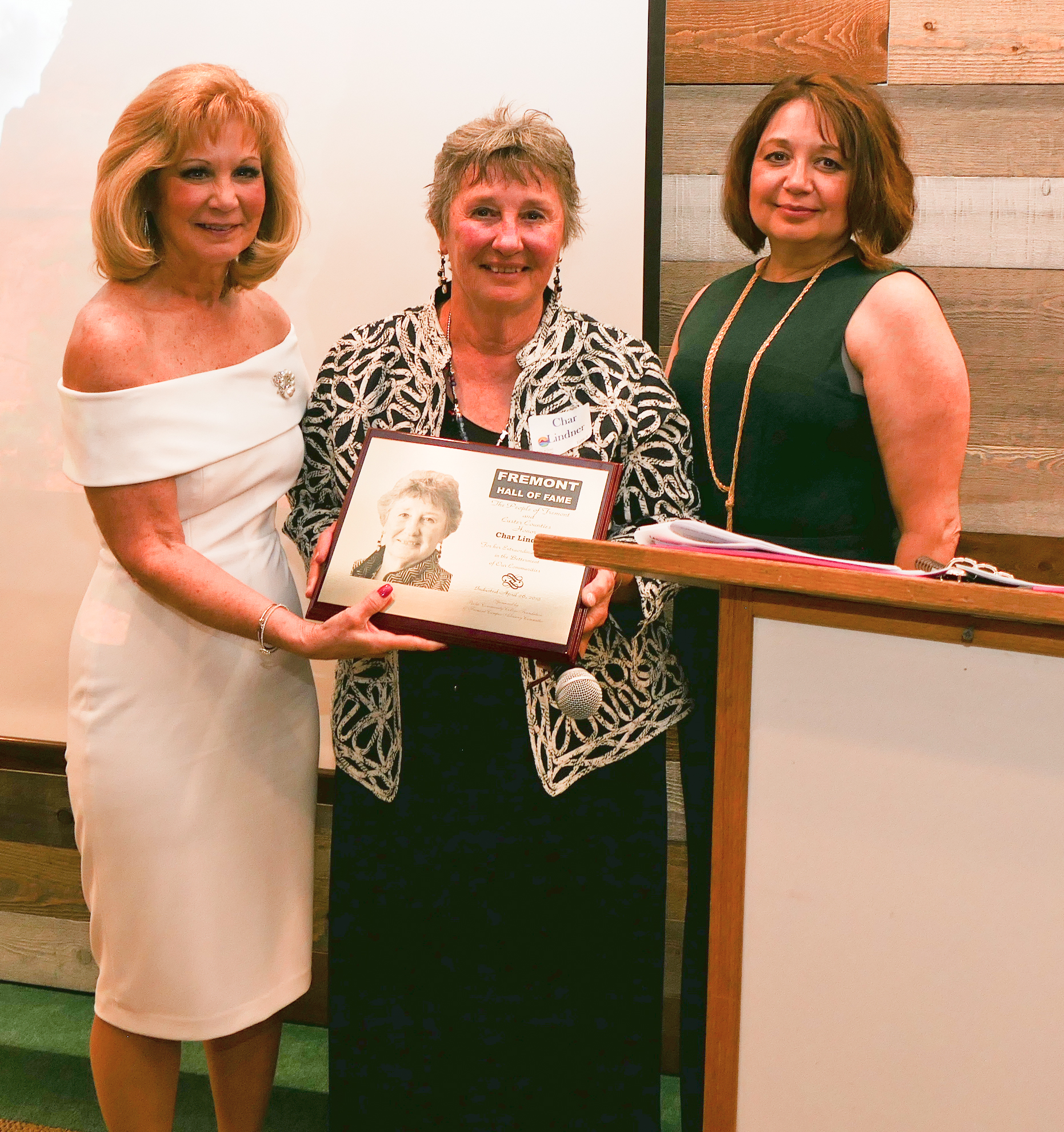 Dr. Patty Erjavec, honoree Char Lindner and Theresa Dudley