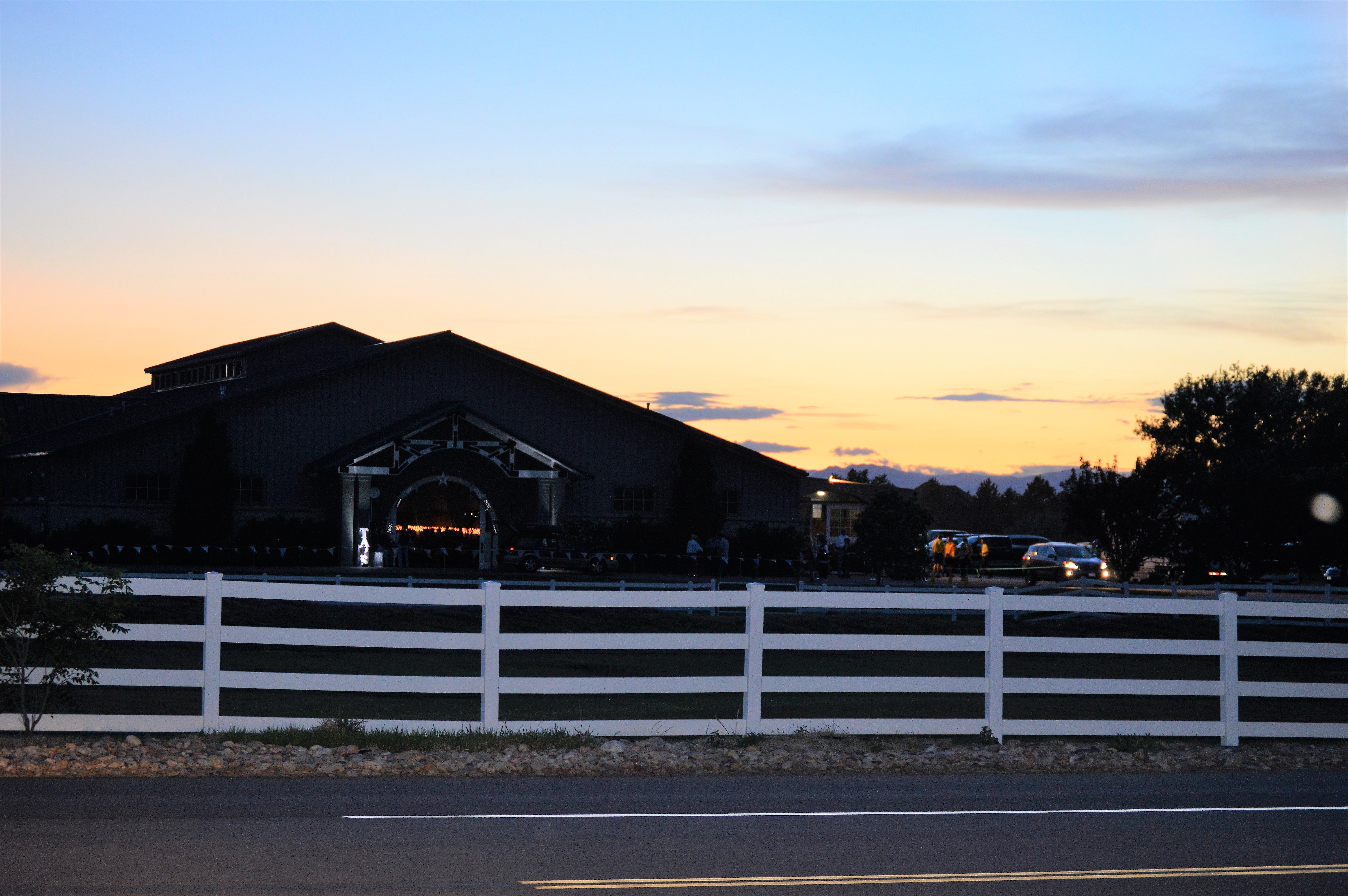 Music fills the air as the sun sets over the ranch.
