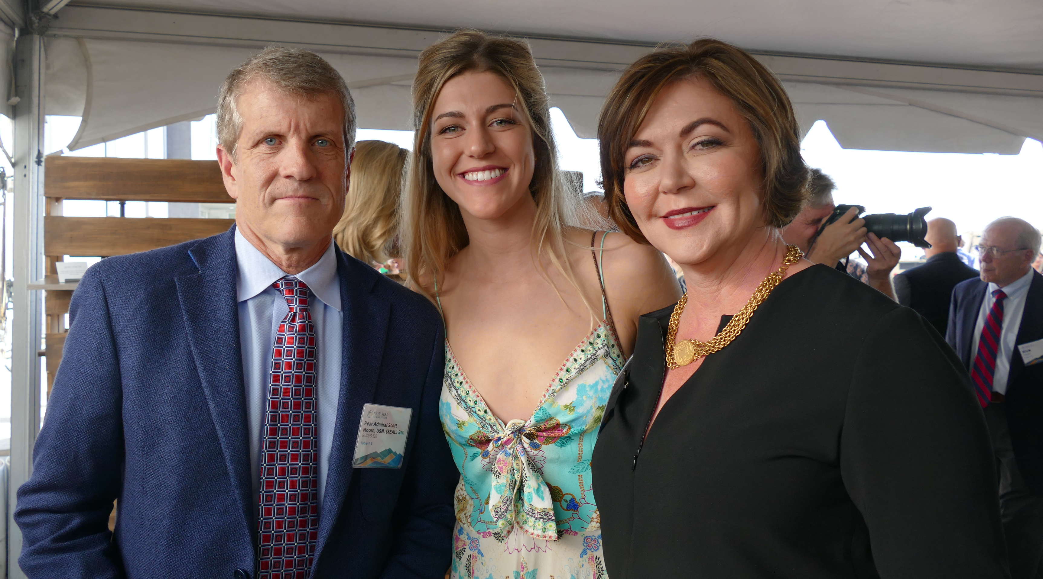 RADM (Ret) Scott Moore with his daughter Sarah and wife Molly