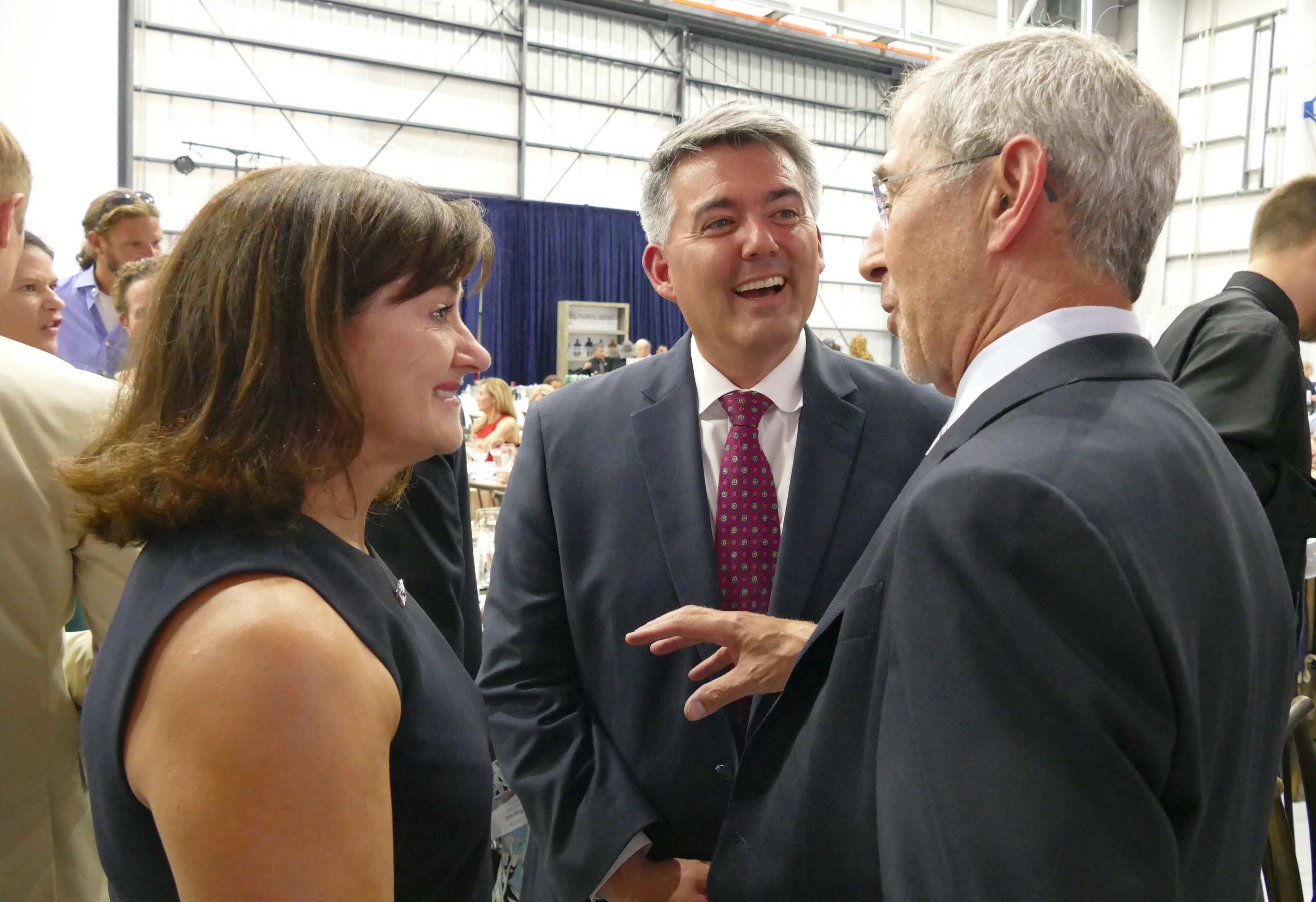 Sue and Harvey Allon chat with Sen Cory Gardner