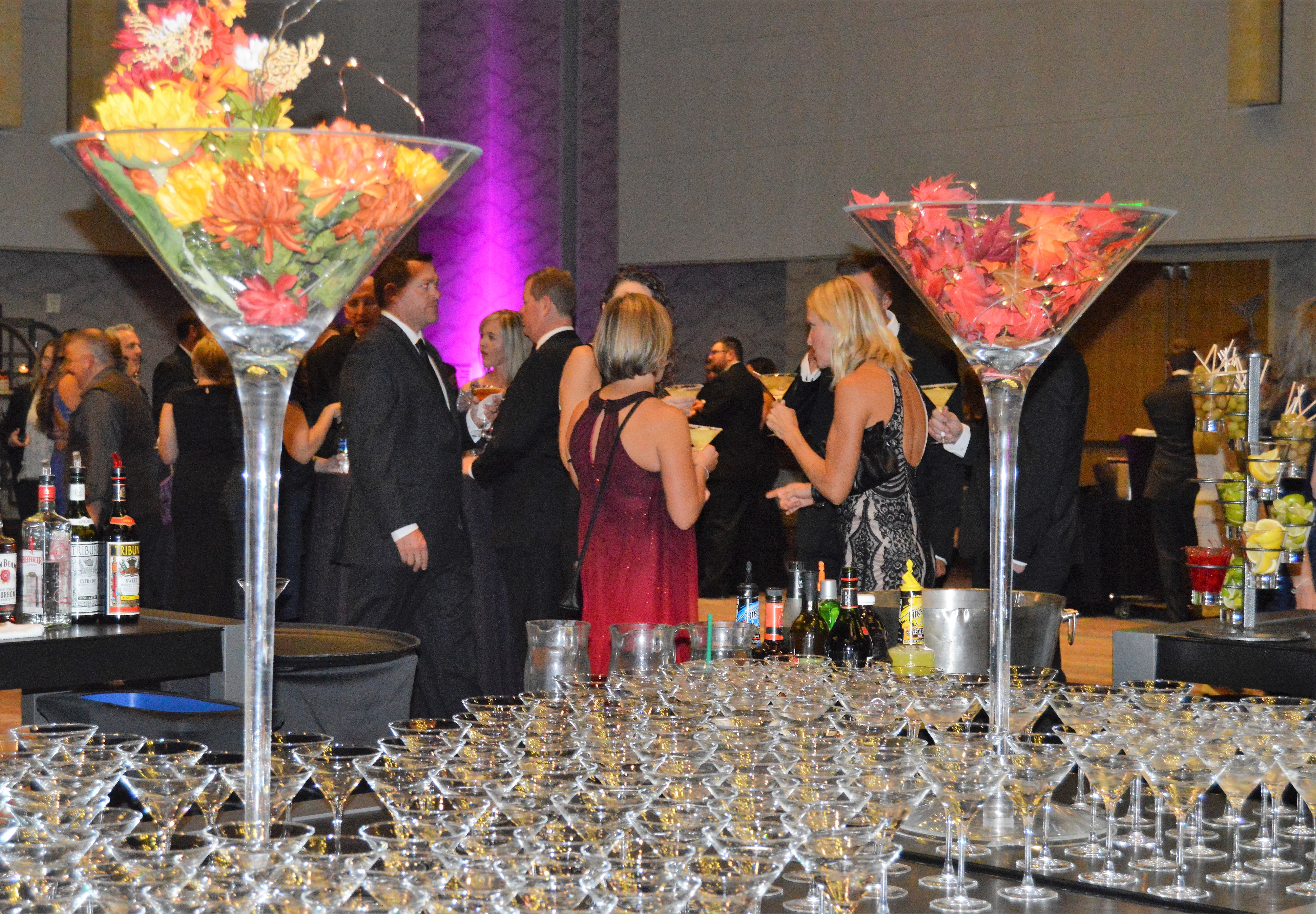 Reception decor and happy guests