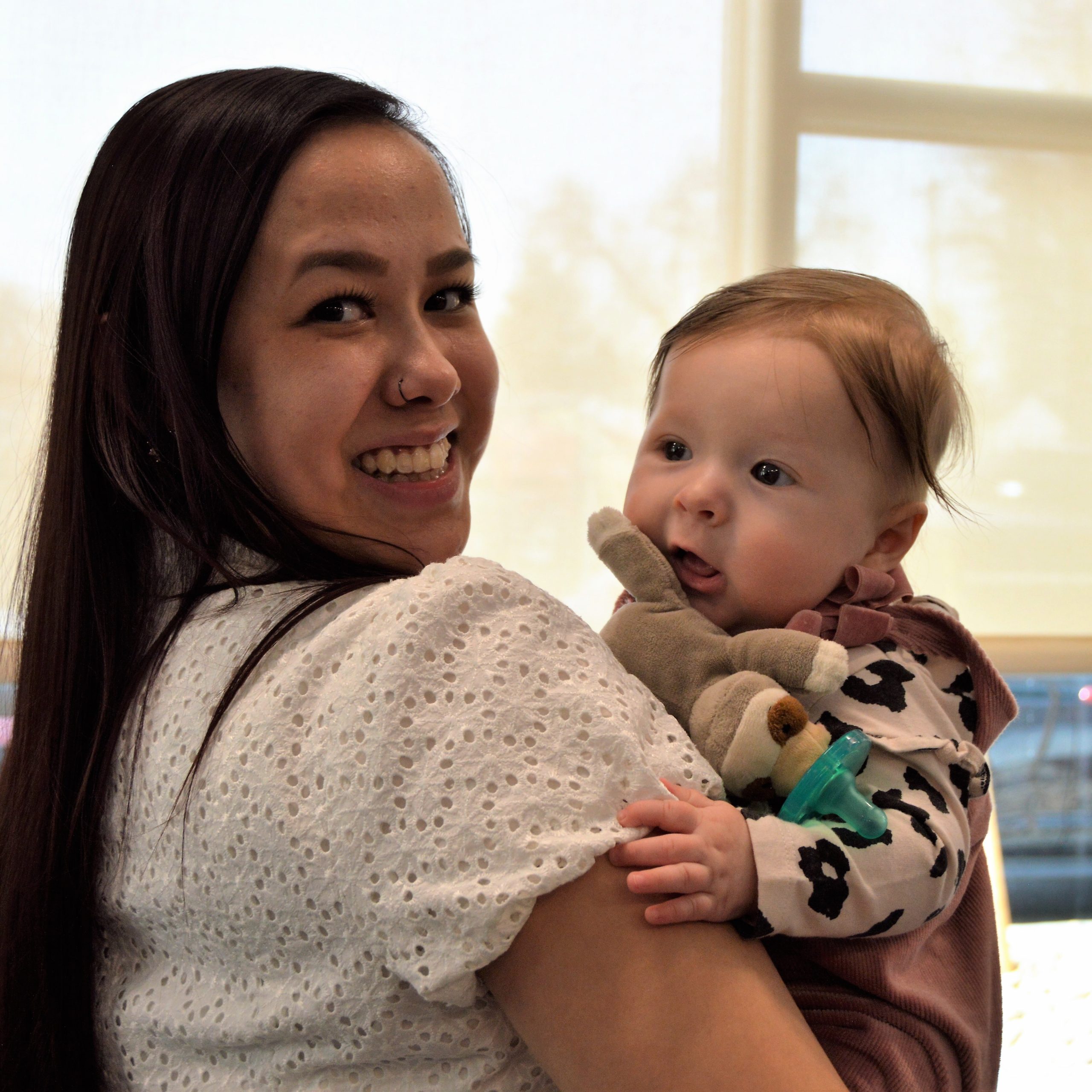 Ashley Salazar holds baby Reece.