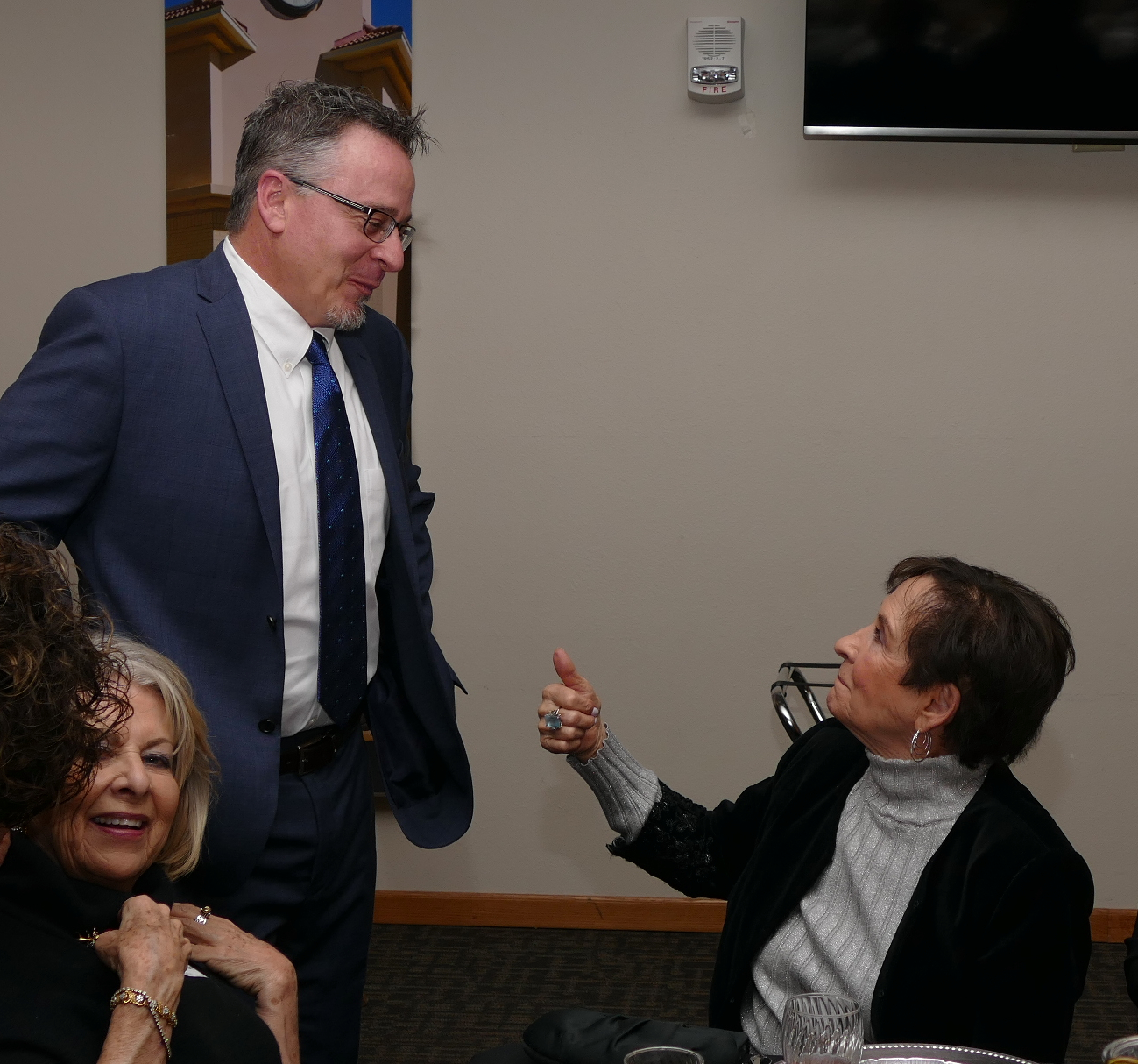 Alex Krinsky chats with Barbara Fortino, HOF chairwoman