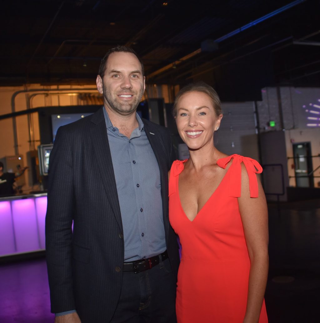 Kyle and Britany Chism, left, with co-host Sarah McCarthy