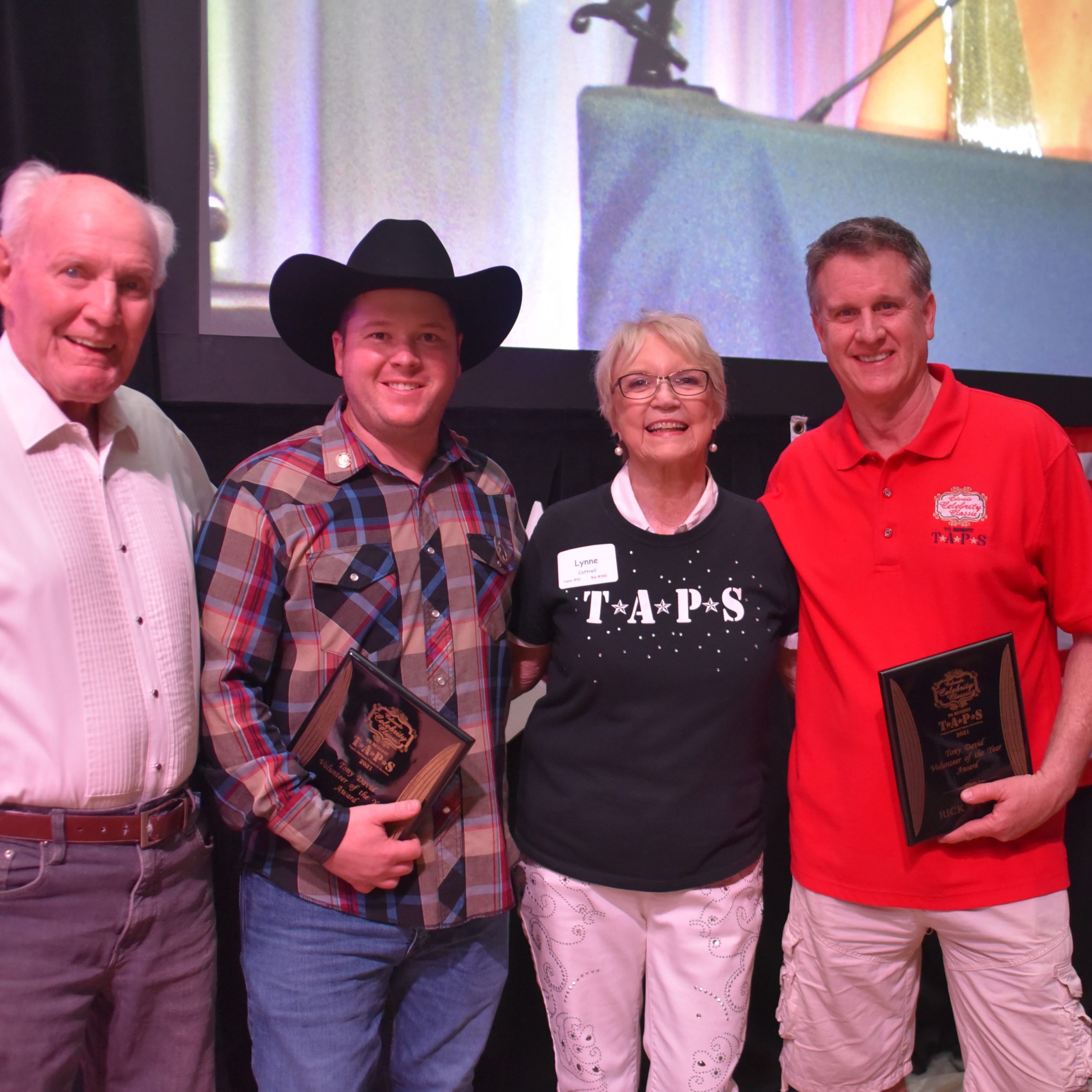 Bo and Lynne Cottrell with Volunteers of the Year George Dempsey ...