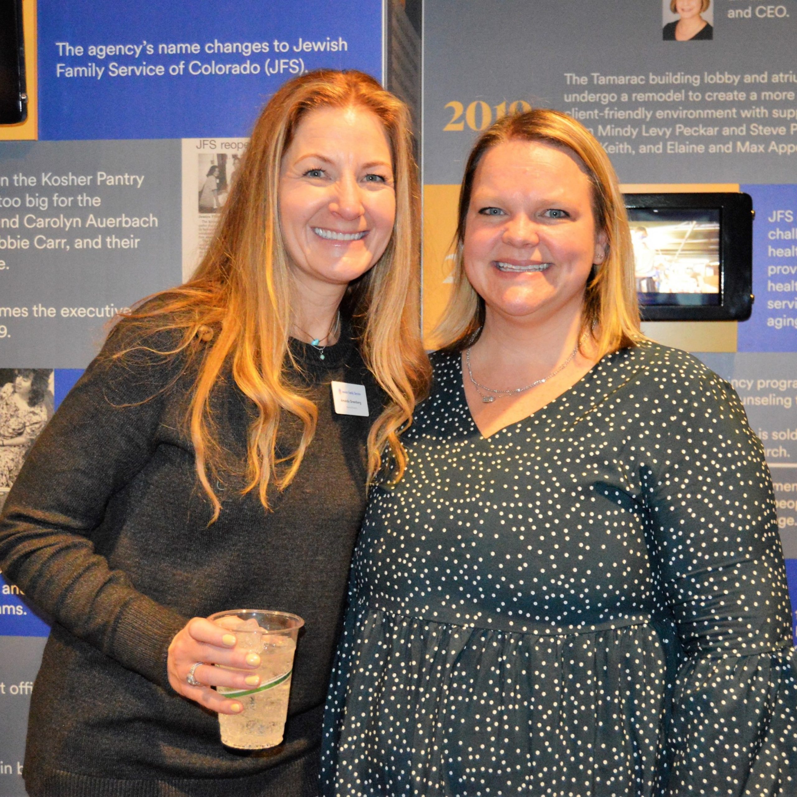 Committee and board member Amanda Greenberg (left) with Kate Shephard ...