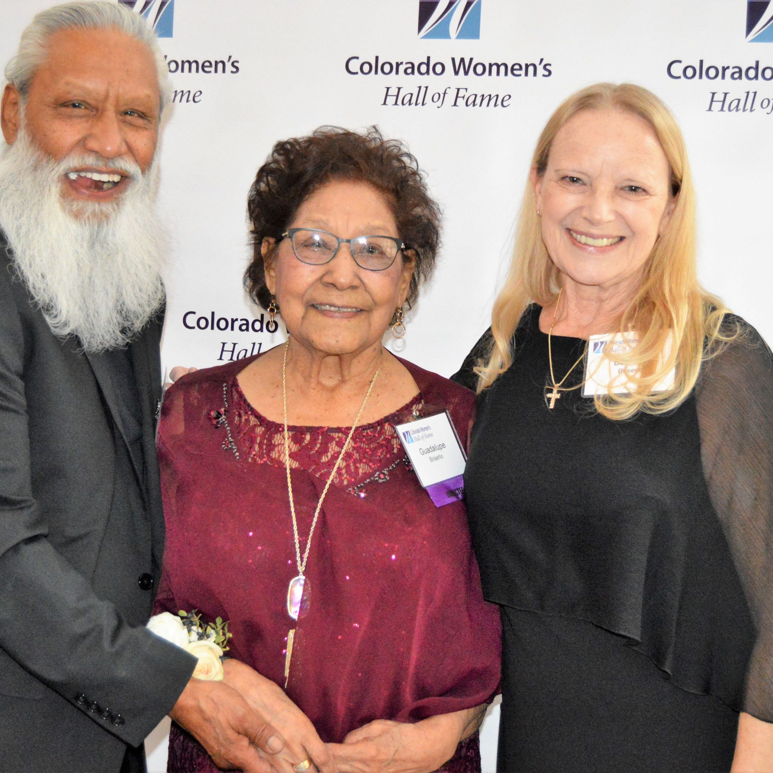 Jose Briseno, inductee Guadalupe Briseno (center) and Barbara Briseno