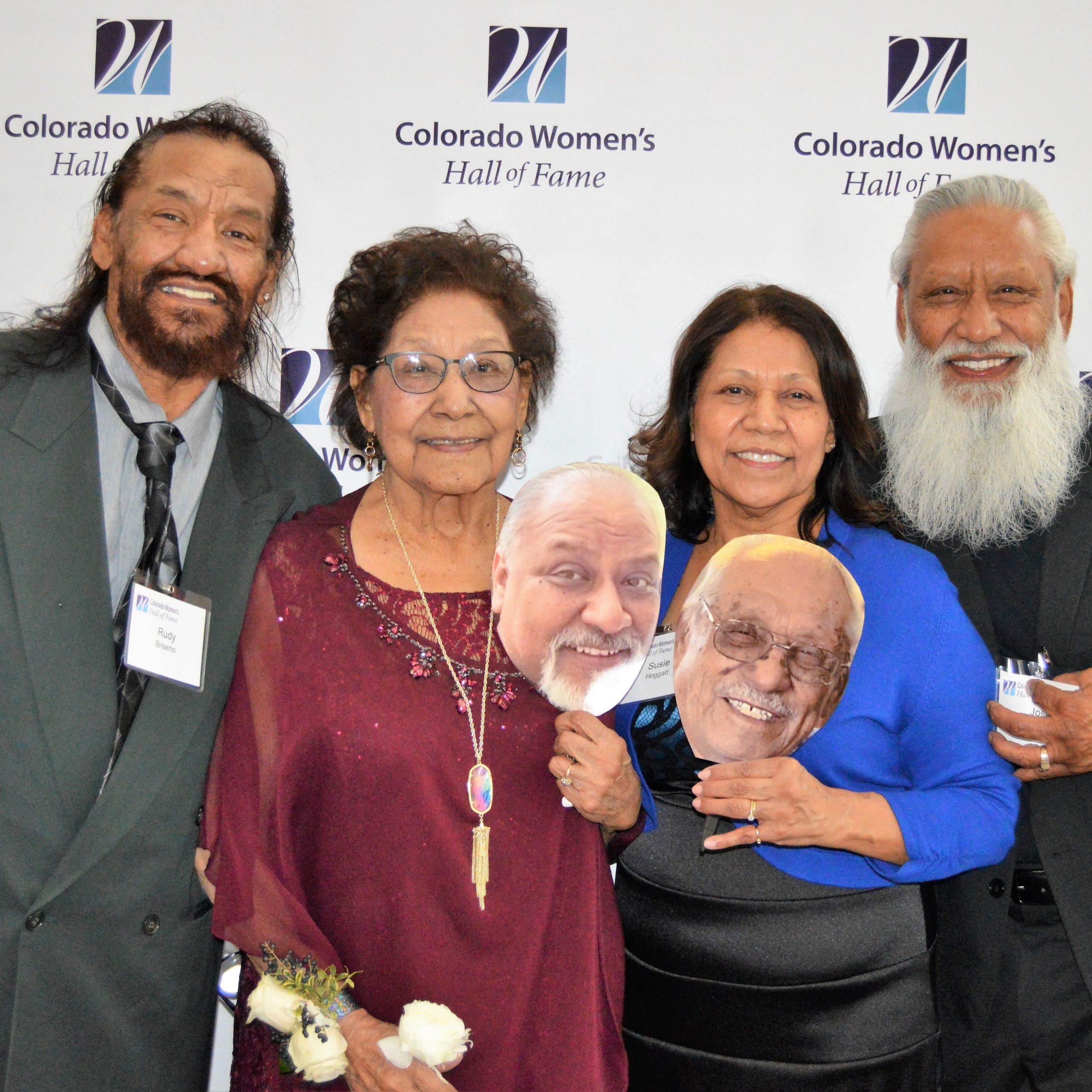 (l to r): Rudy Briseno, inductee Guadalupe Briseno, Susie Hoggatt and ...
