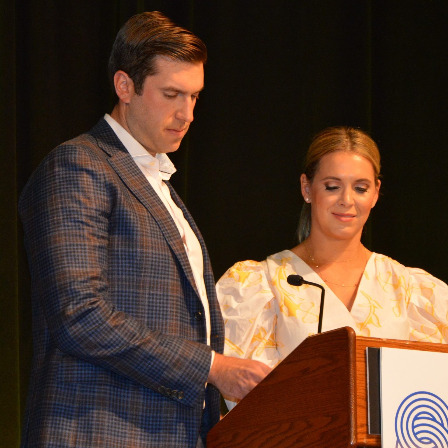 Event co-chairs Niah and Board Chair Aaron Hyatt