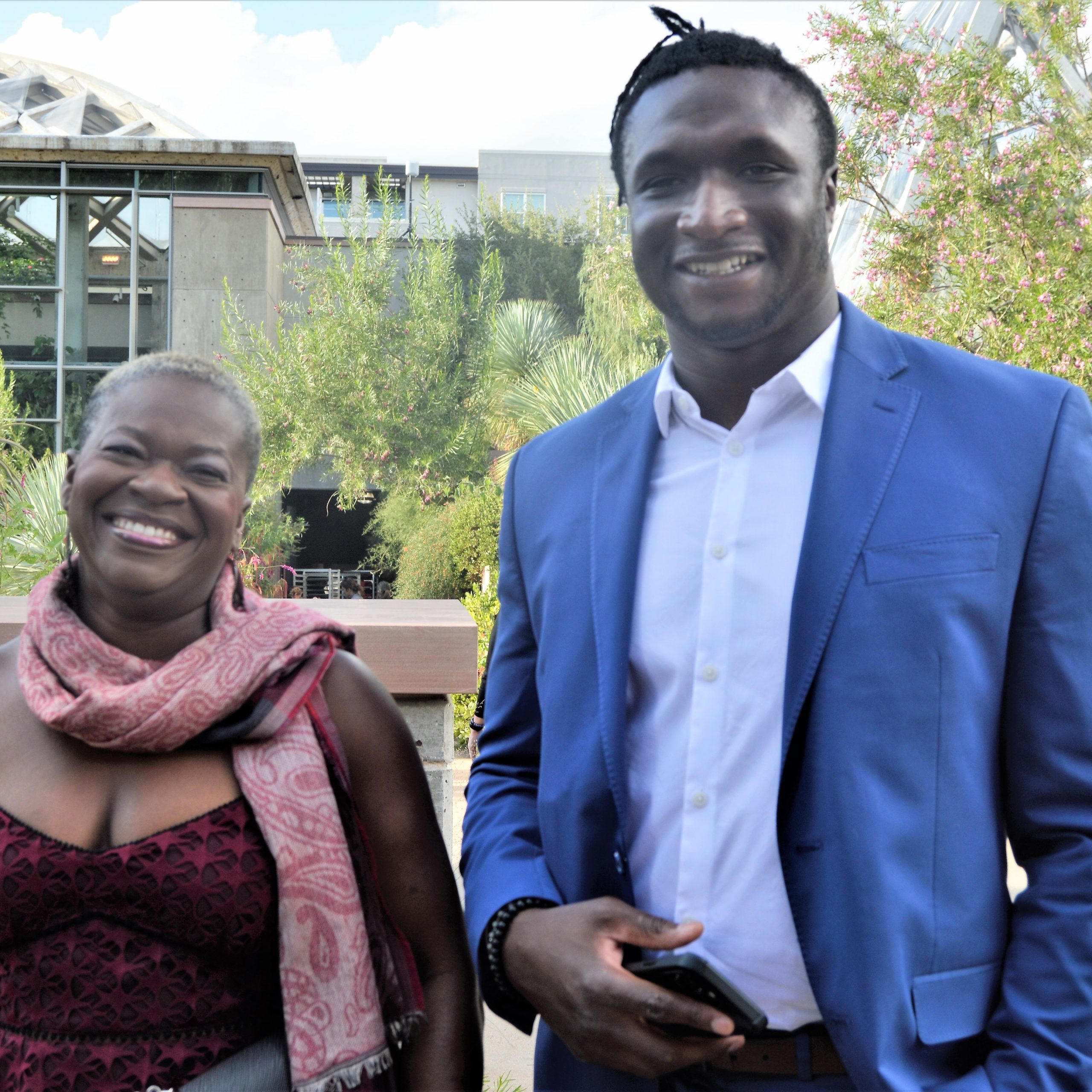 At the registration table: Mawa McQueen and Jaleel Awini