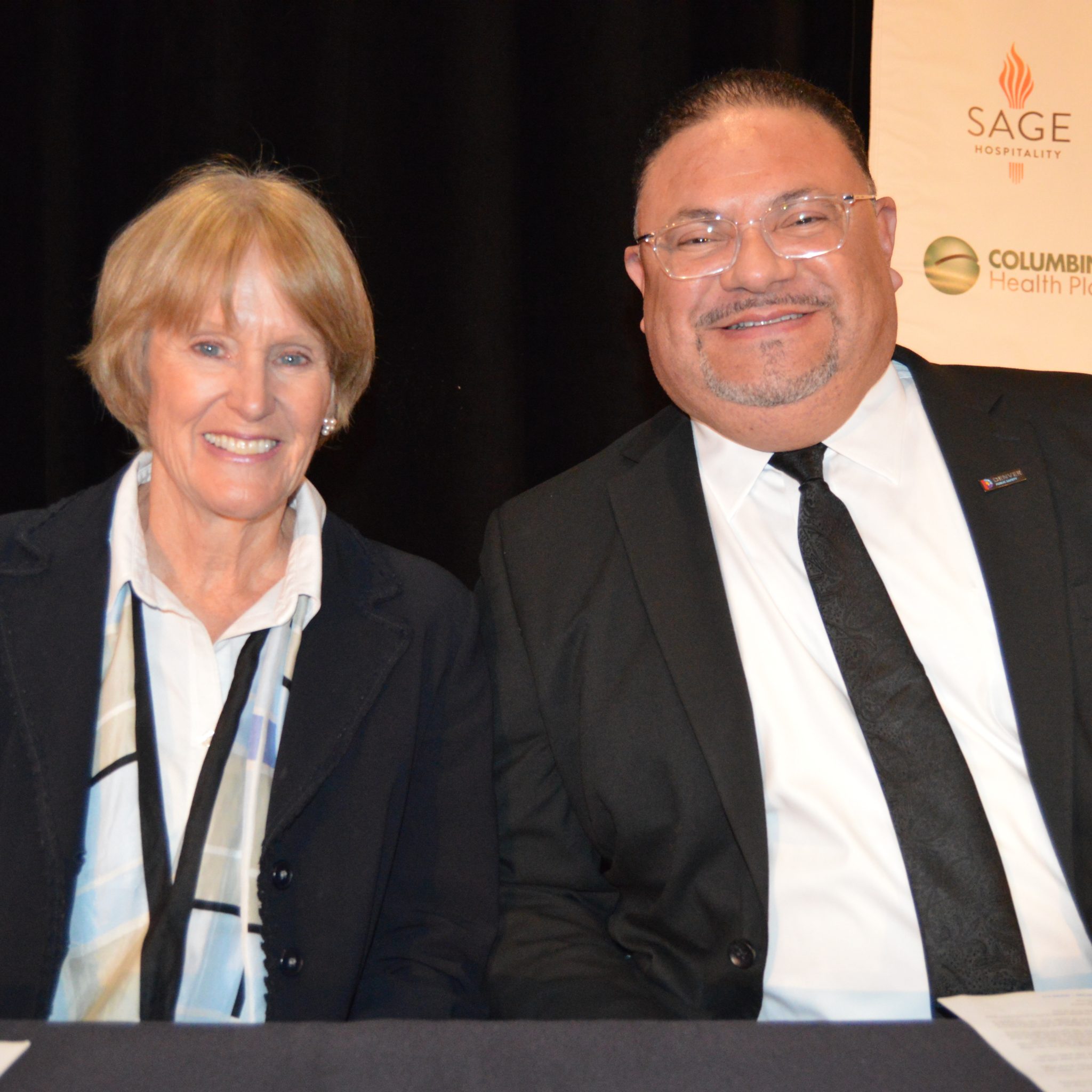 (l to r): Elias Diggins, Sheriff of Denver; Kathleen Vredenburgh ...