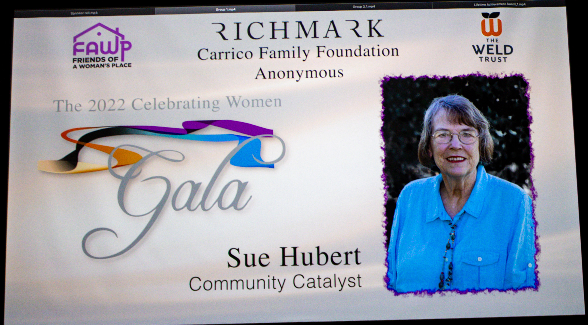Honoree Slide for Sue Hubert