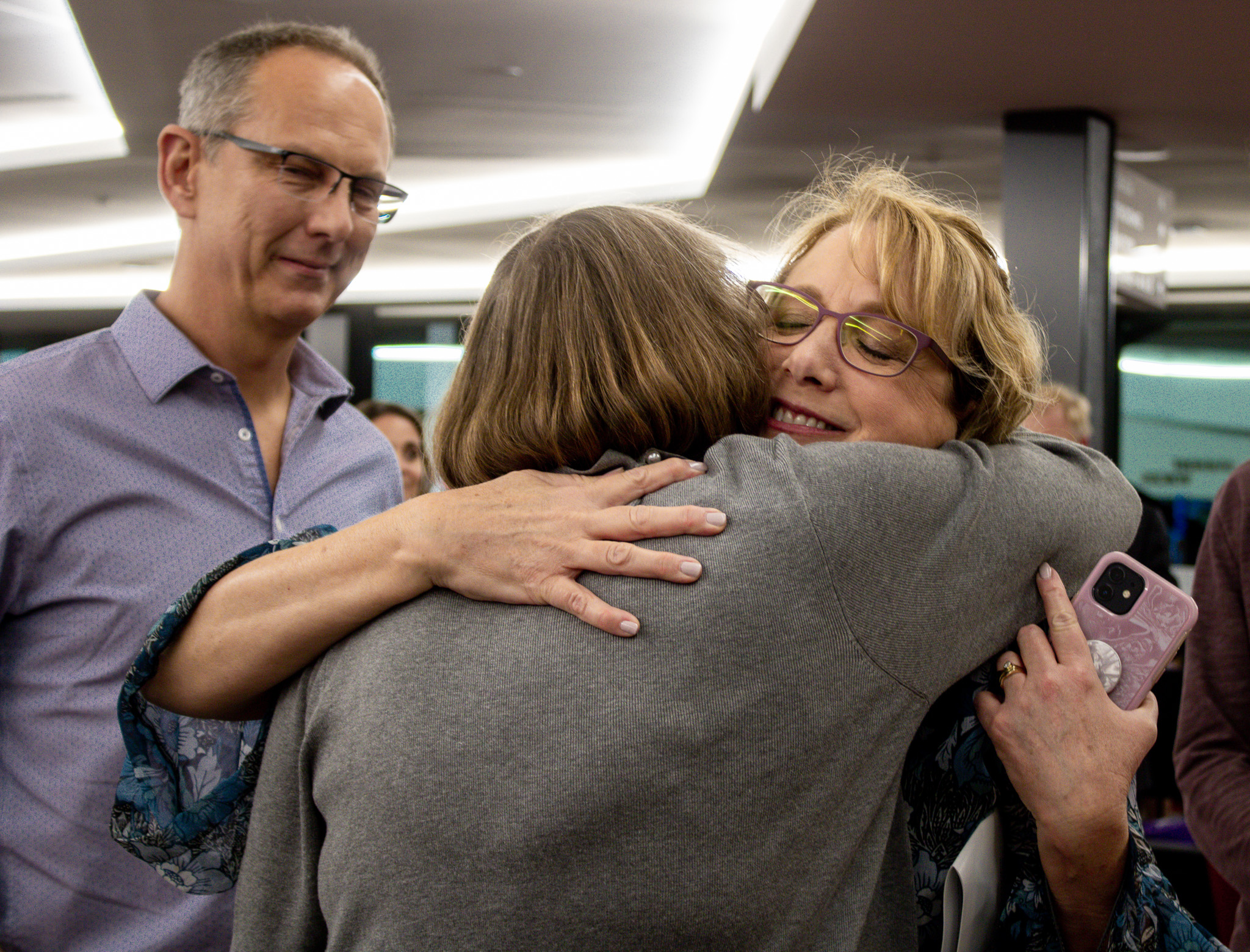 At the end of the night guests saying Good bye.