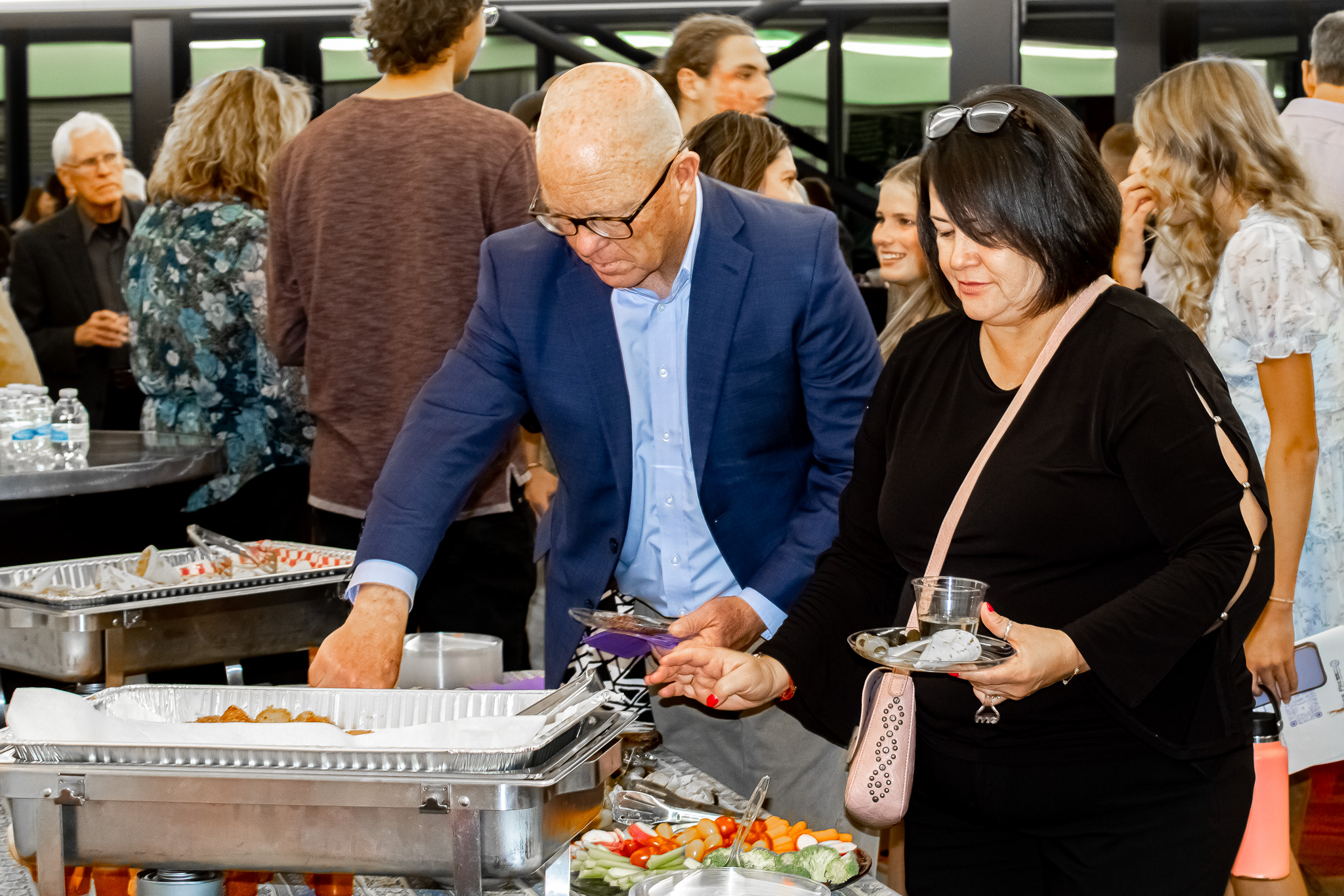 John Haefeli enjoys the hors d'oeuvres. from Corleone's Catering.