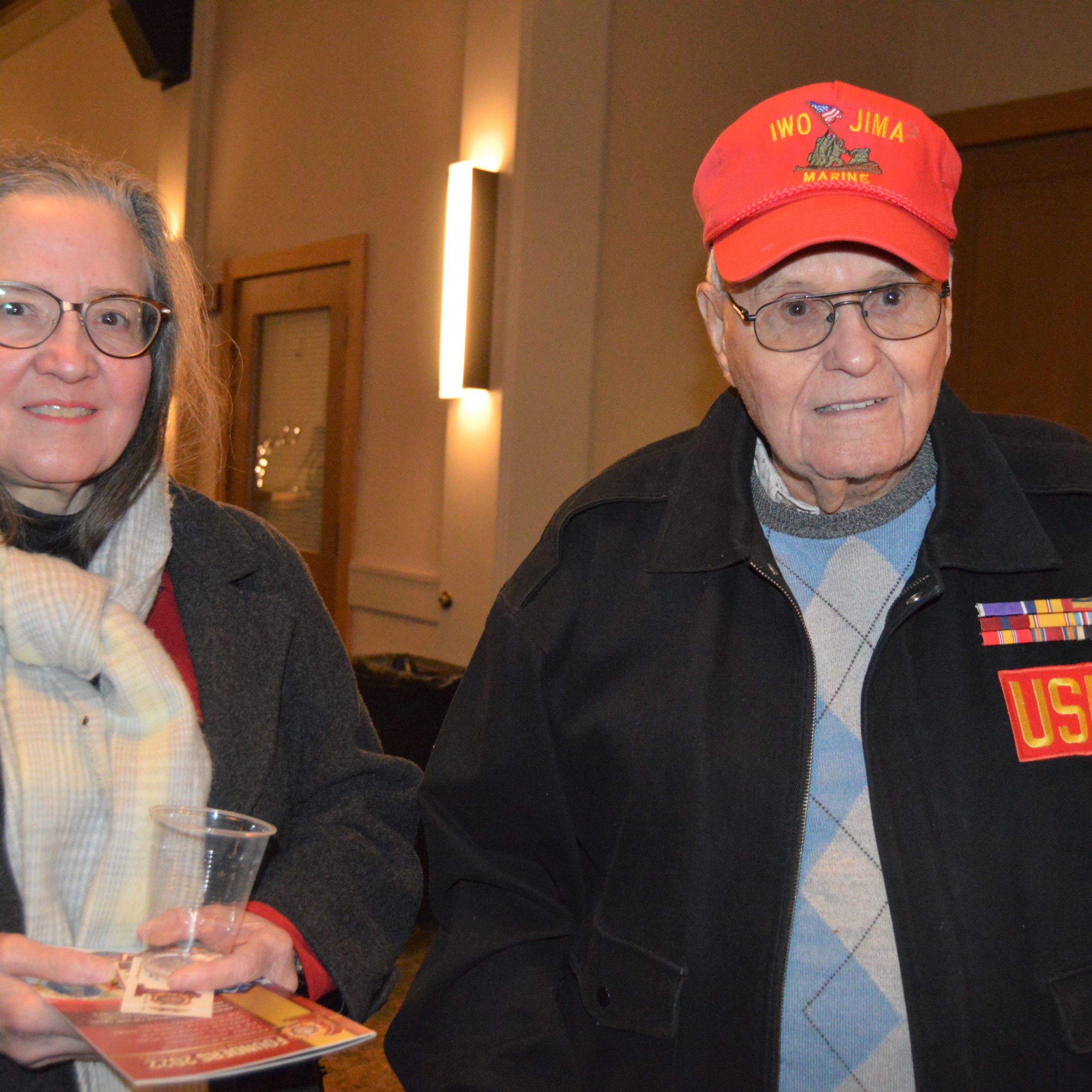 Iwo Jima Marine Don Whipple with daughter Debbie