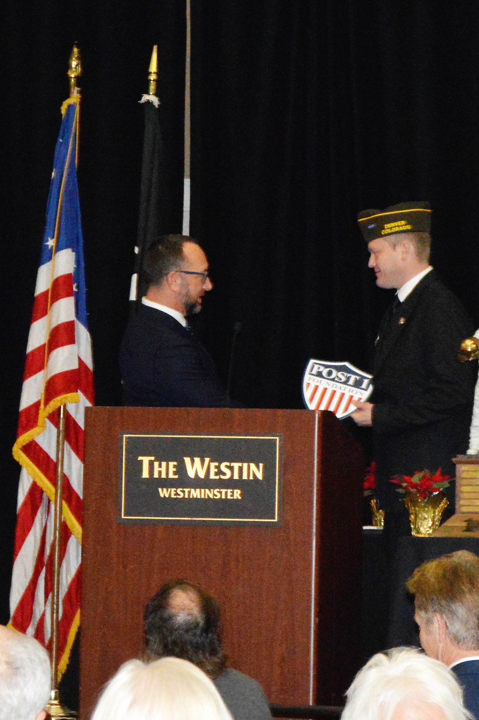 VFW Post 1 Foundation's Andy Benson (left) and John Stepp