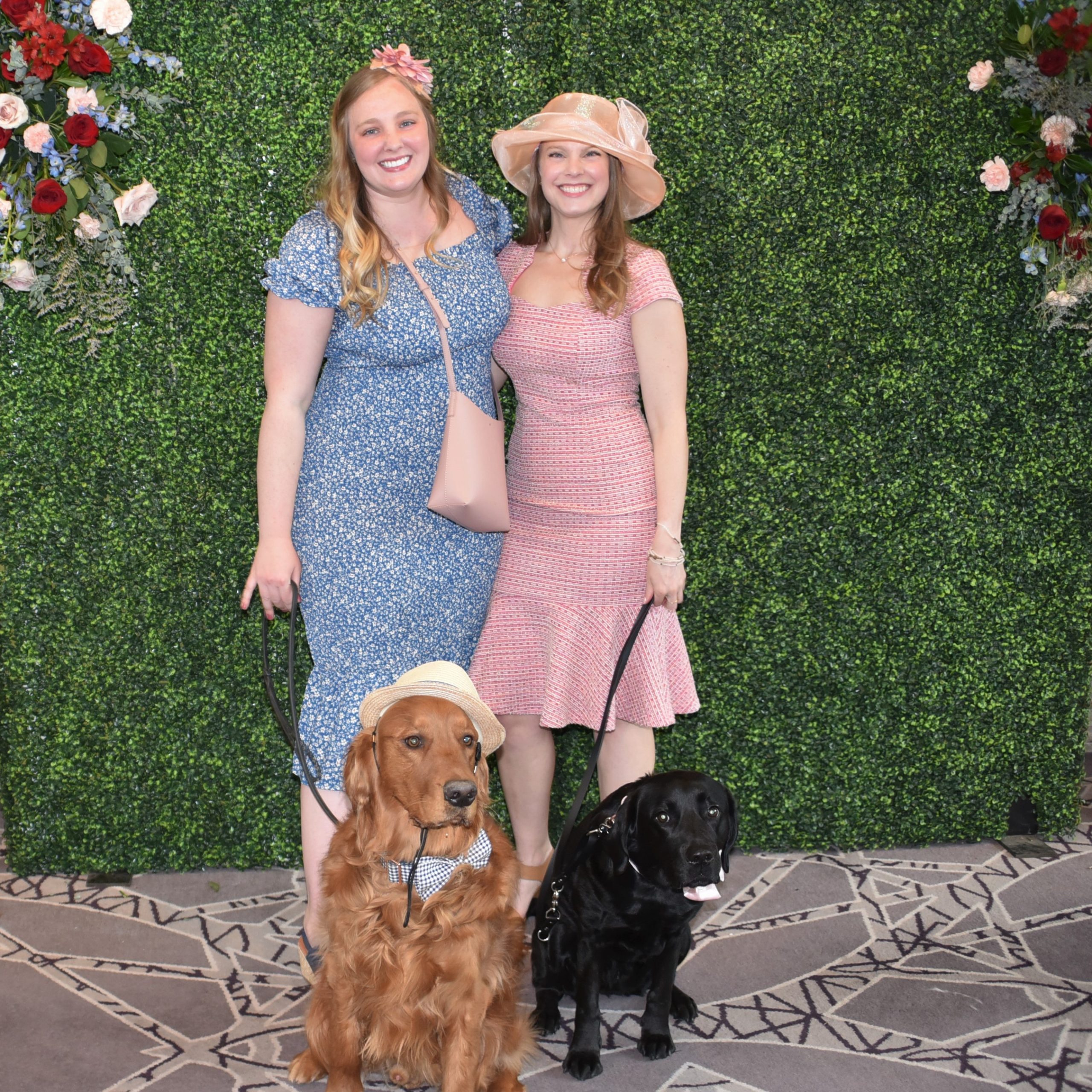 Becca Overlock, left, and Shelby Cramer with Lou and Lynx