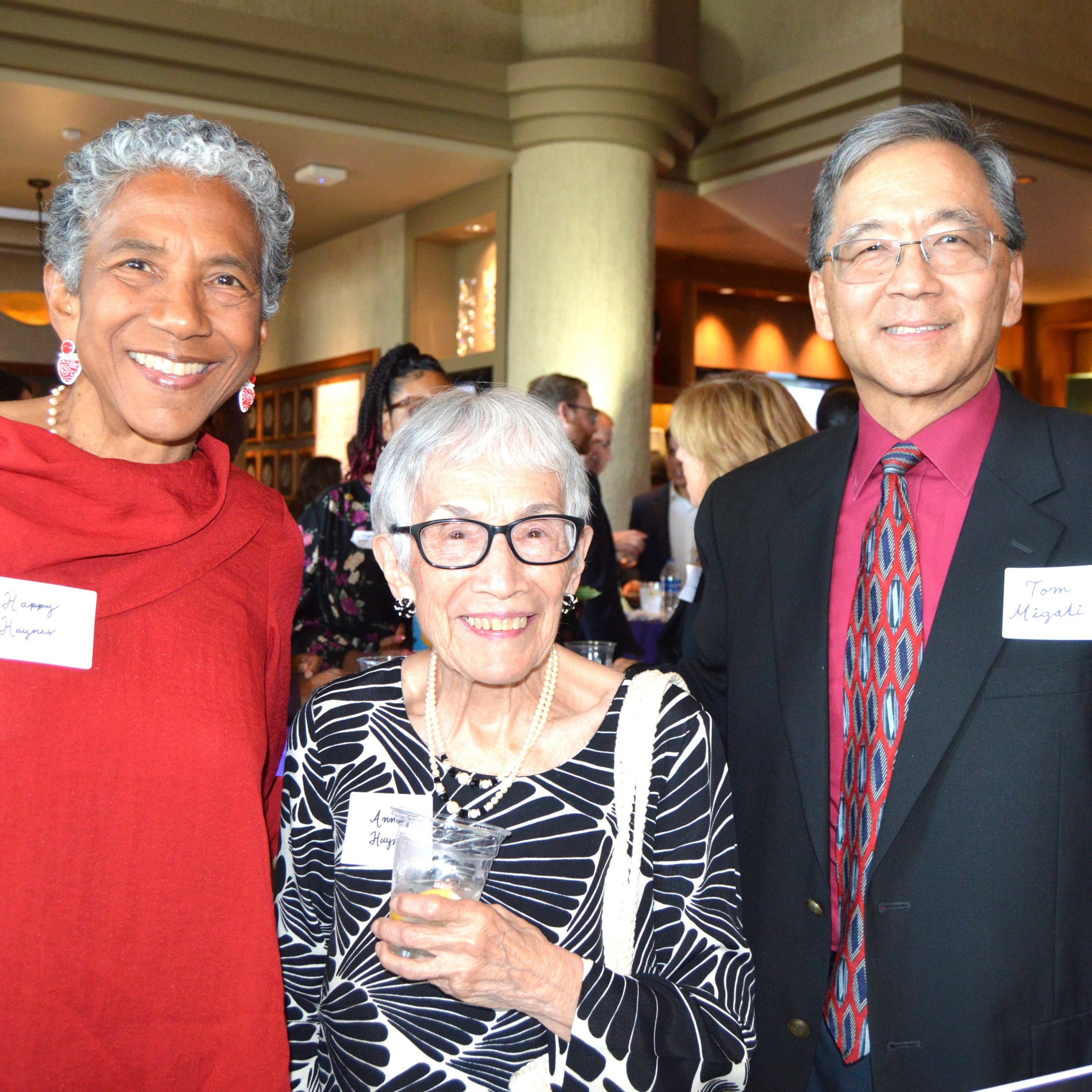 (l to r): Board member Happy Haynes, Anna Jo Haynes, Tom Migaki