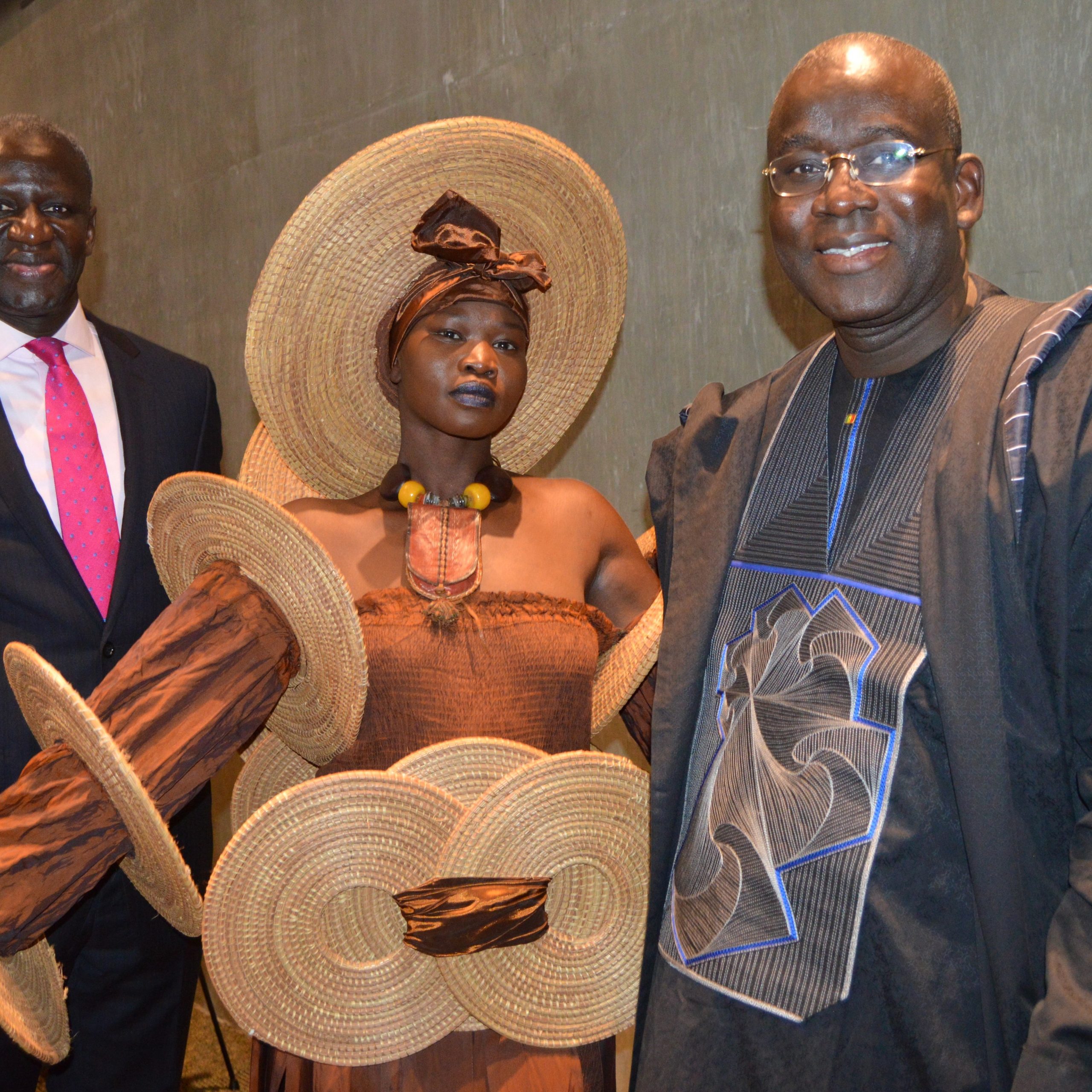 Senegal visitors with one of the fashion show models