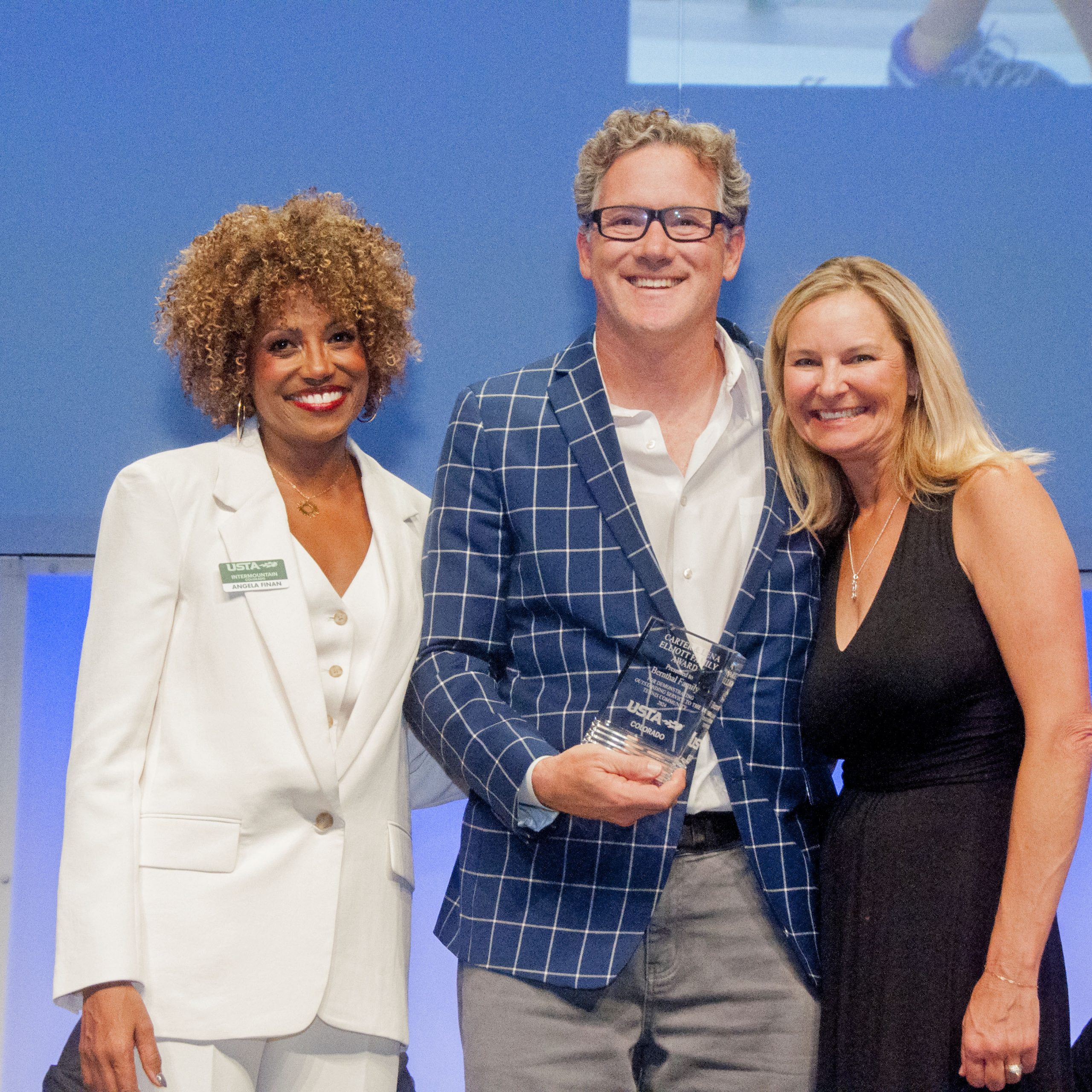 Angela Finan with Brad and Ande Bernthal (Family of the Year)